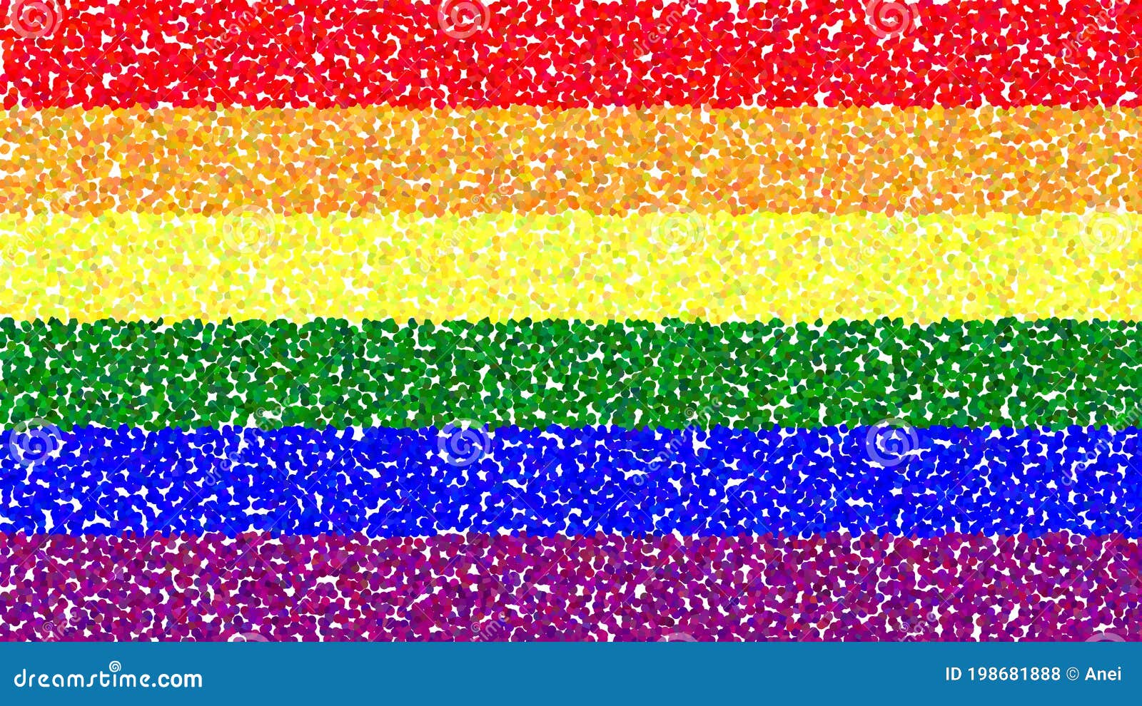 Rainbow Gay Pride Flag Background with a Decorative Dotted Pattern in ...