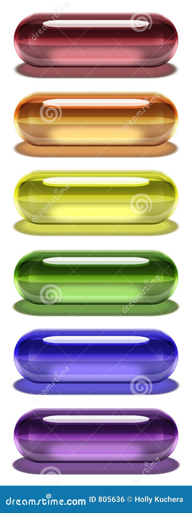 Rainbow Gel Pills - Vertical with Shadow Stock Illustration ...