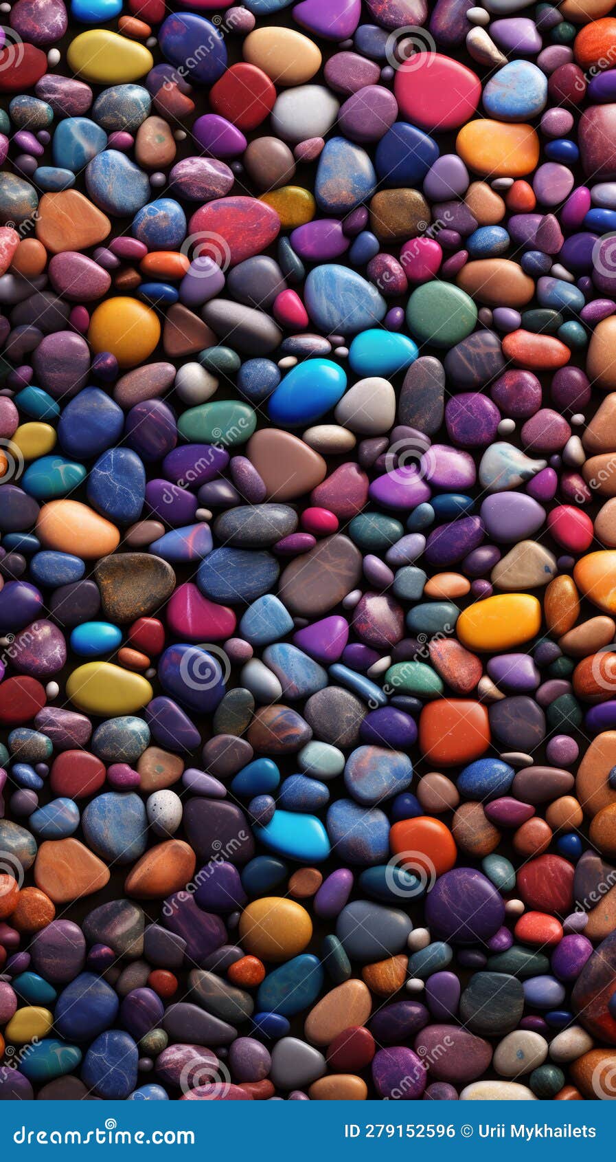 Rainbow Gem Cascade: a Cascading Symphony of Multicolored Pebbles Stock ...