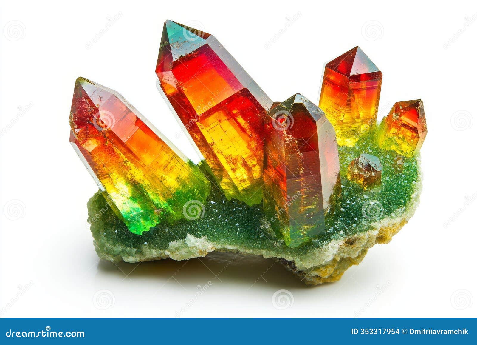 A Rainbow Gem with a Titanium Color Stone, Isolated on a Clean White ...