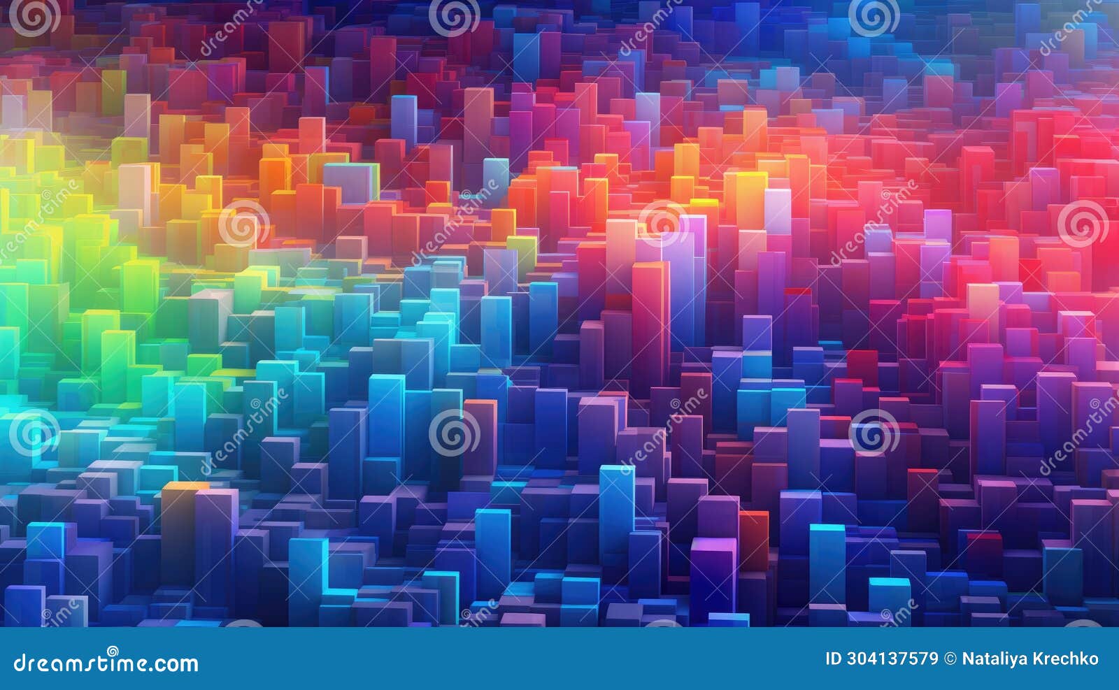 Rainbow Geometric Cubes Abstract Background Stock Illustration ...