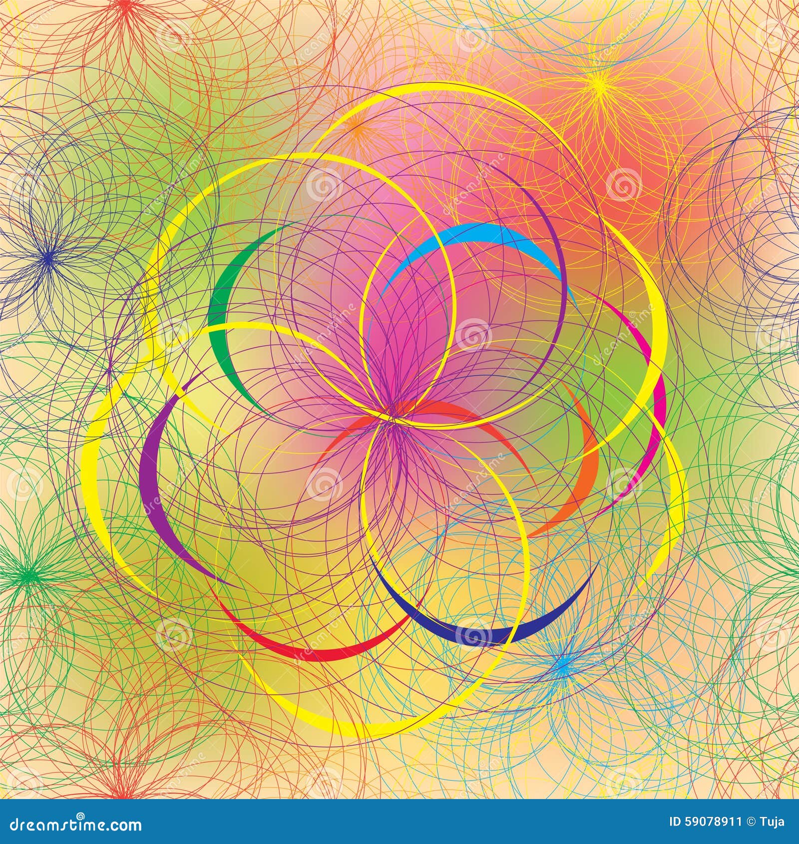 Rainbow Geometric Seamless Pattern with Circles Stock Vector ...