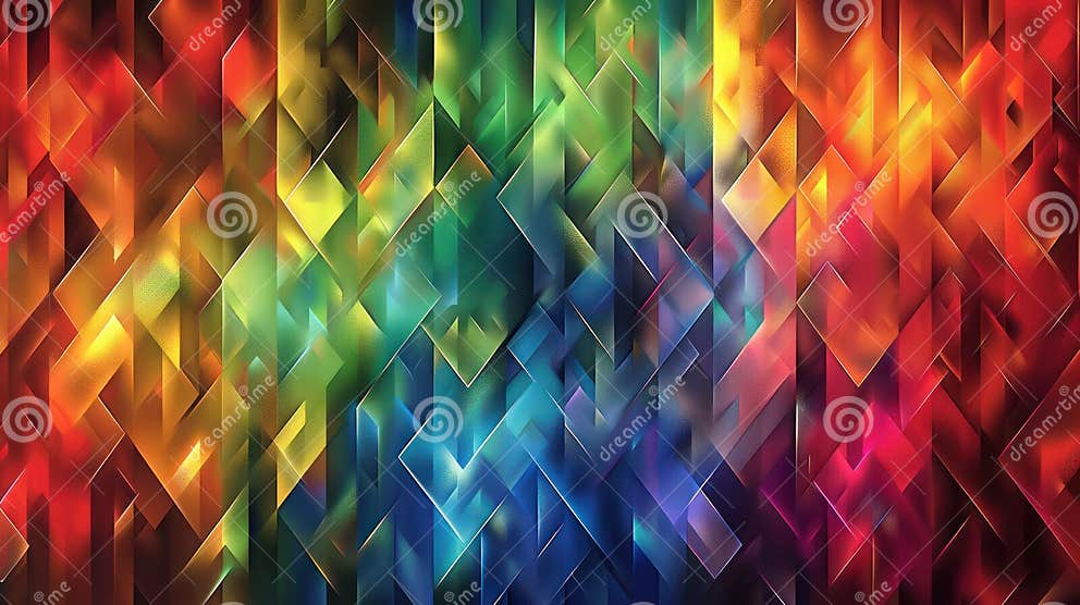 Rainbow Geometric Shapes Abstract Background Stock Illustration ...