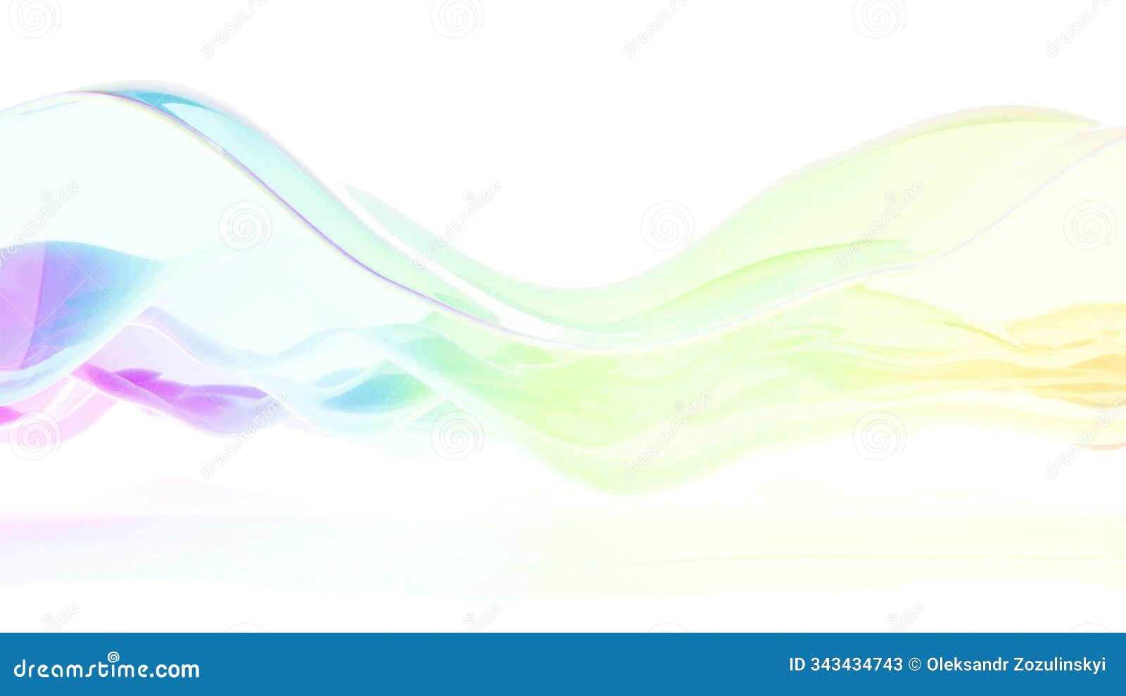Rainbow Glass Wave Flow on White Bg 3d Stock Illustration ...
