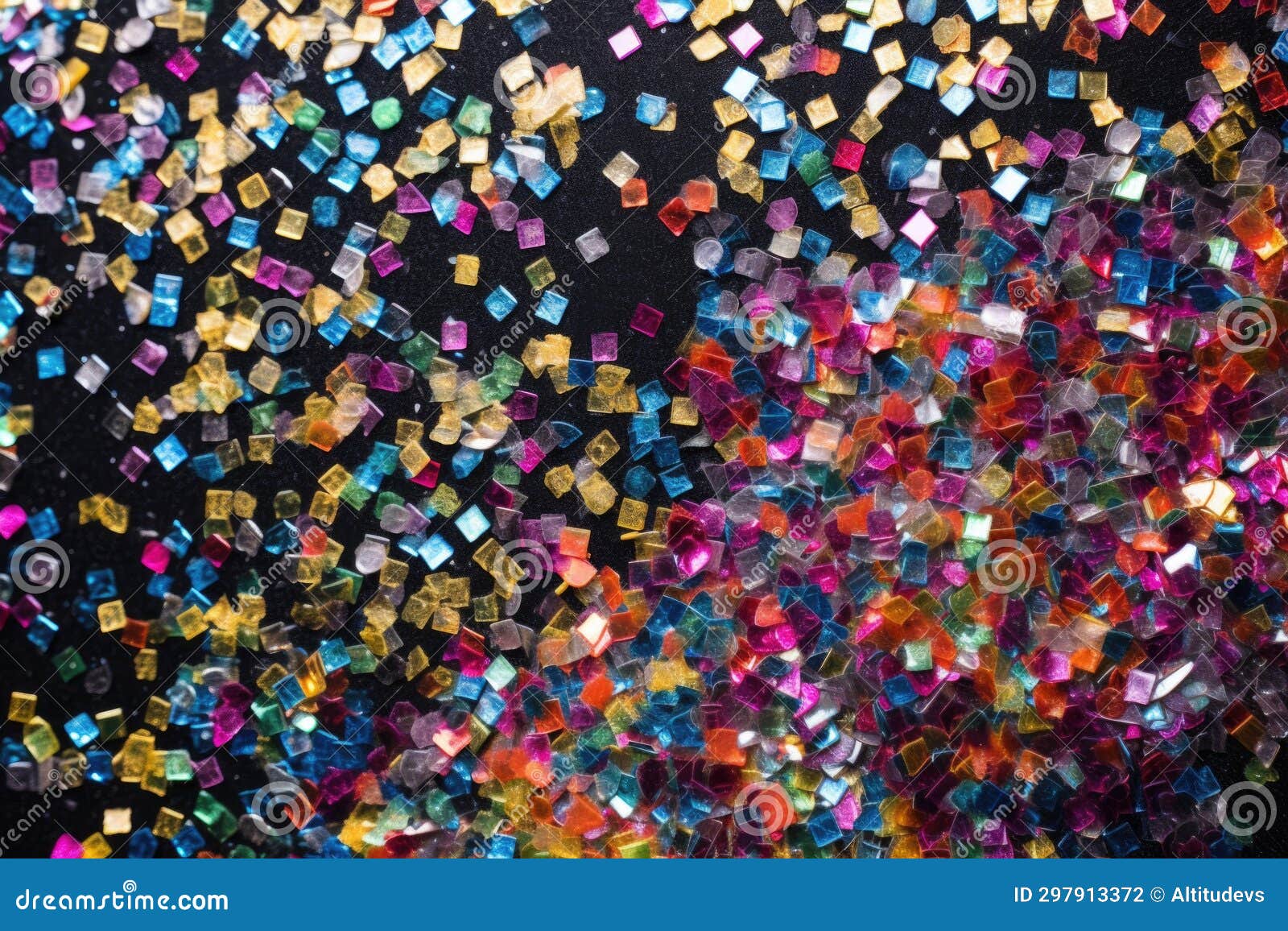 Rainbow Glitter Scattered Over a Black Surface Stock Photo - Image of ...