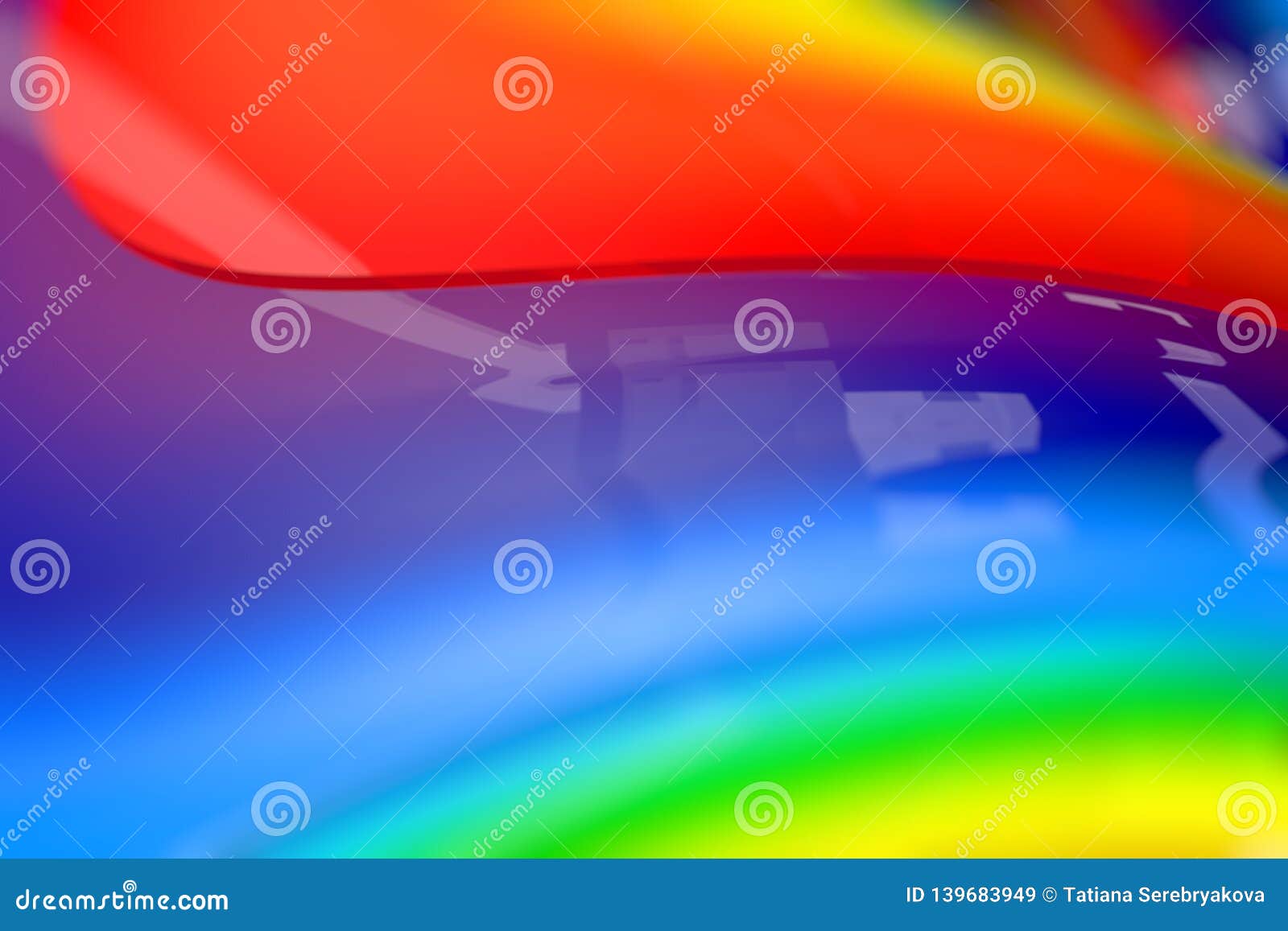 Rainbow Glossy Paint Drop Blobs Isolated On White. Vector. 3d ...