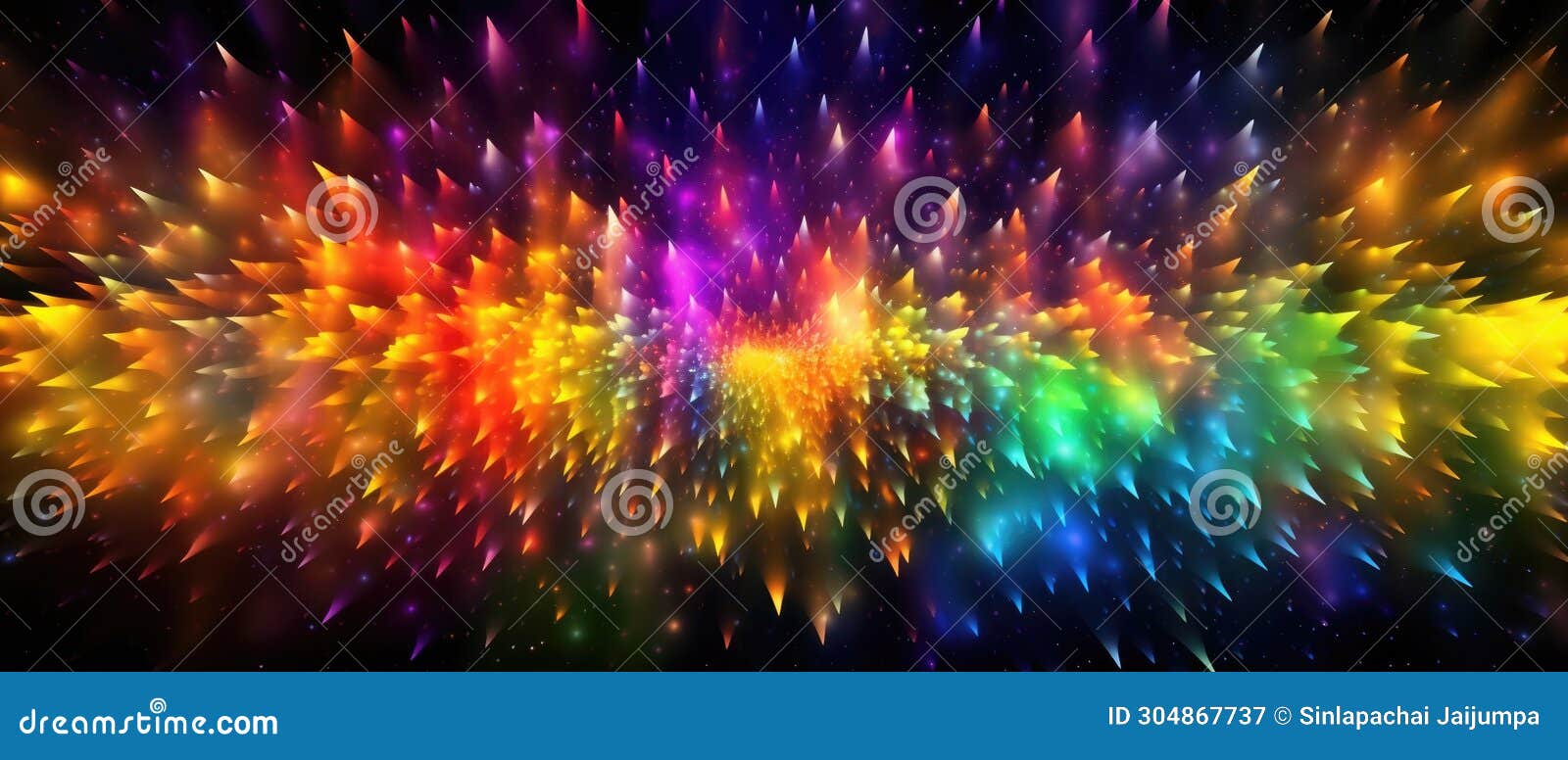 Rainbow Glow Wave Particle Abstract Background. Light Blurred of ...