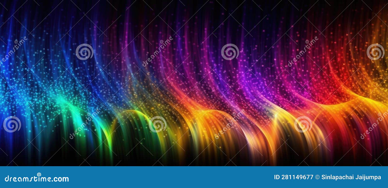 Rainbow Glow Wave Particle Abstract Background. Light Blurred of ...