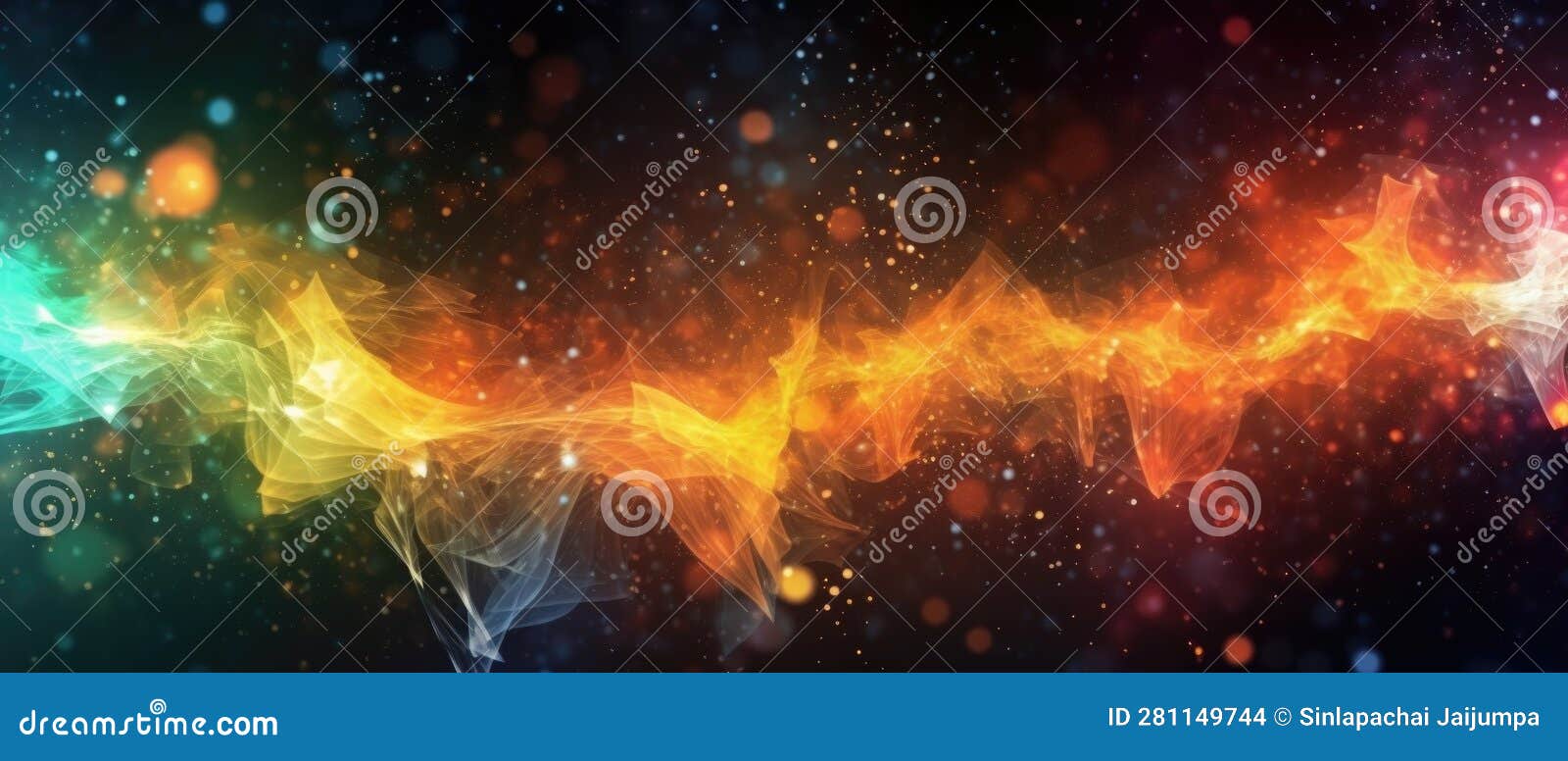 Rainbow Glows Particle Abstract Background. Light Blurred of Colorful ...