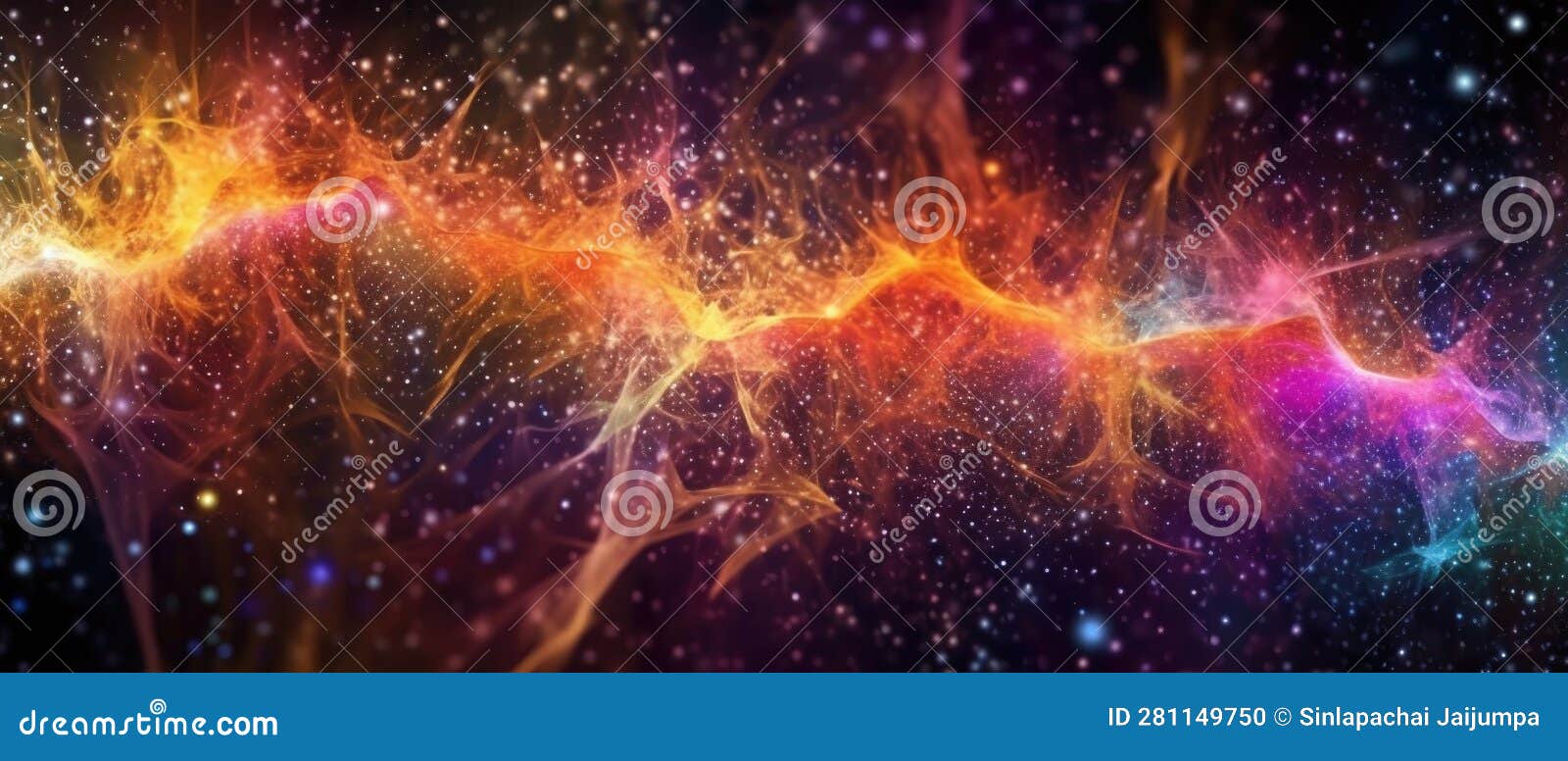 Rainbow Glows Particle Abstract Background. Light Blurred of Colorful ...