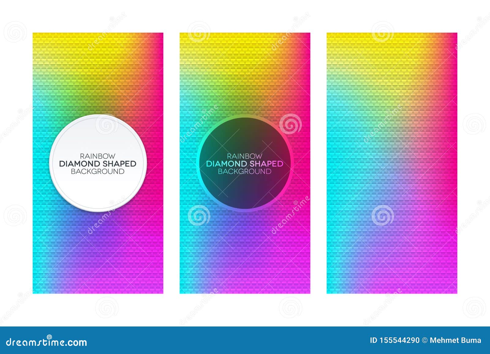 Rainbow Gradient Banners with Diamond Shaped Textures Stock ...