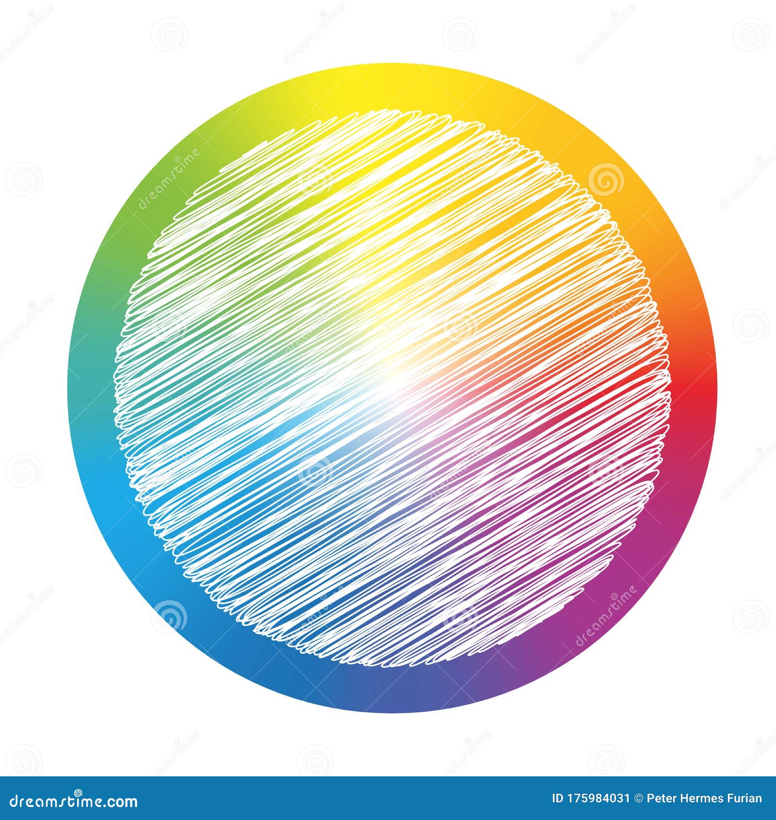 Rainbow Gradient Color Ring White Scribble Stock Vector - Illustration ...