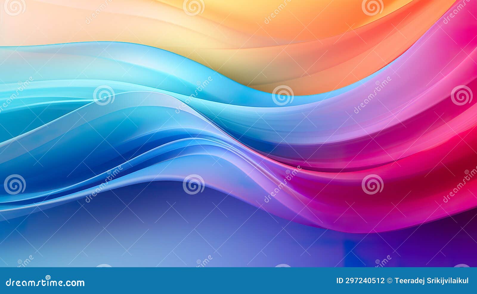 Rainbow Gradient Color Wavy Background. Generative AI Stock ...