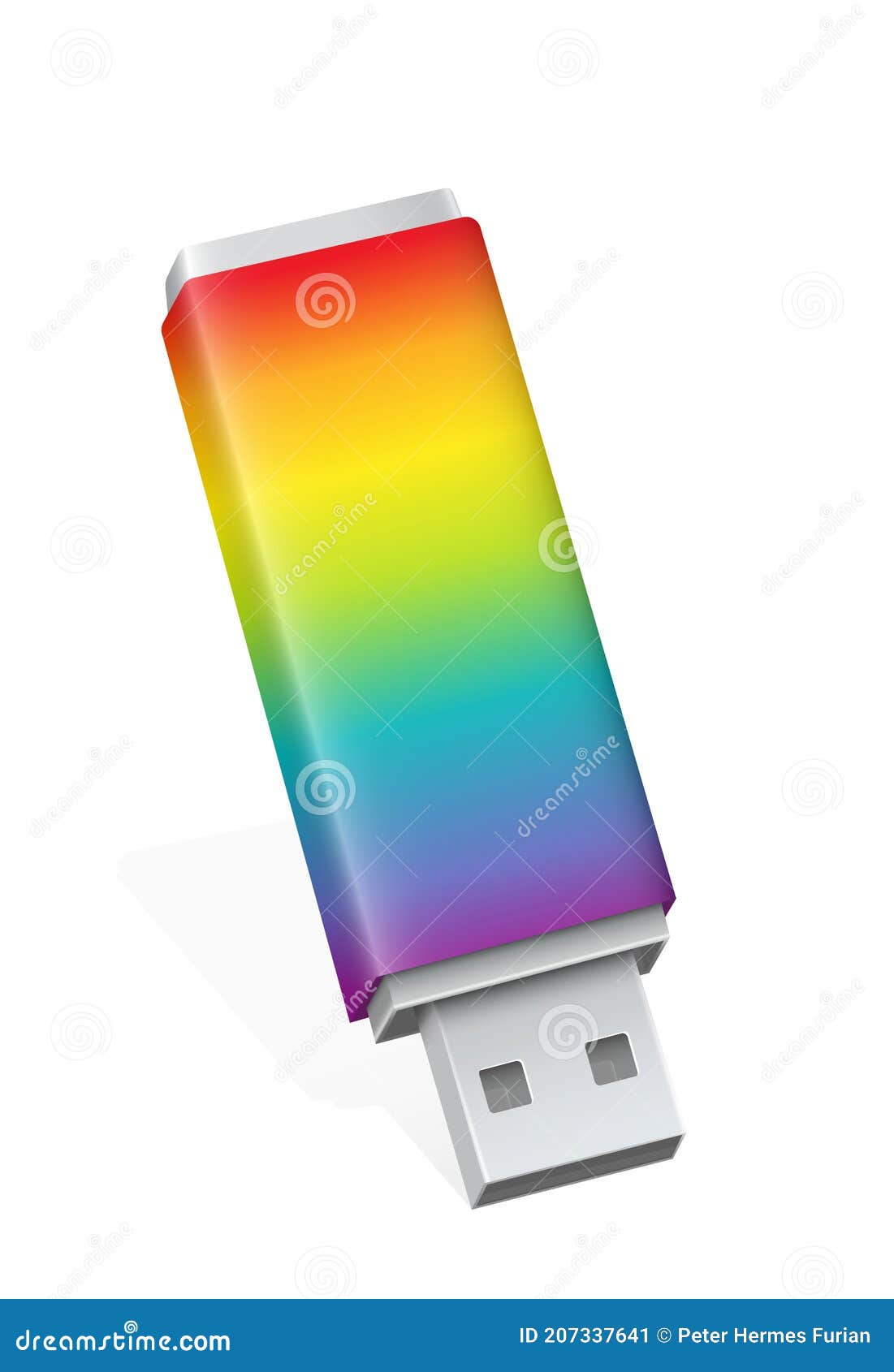Rainbow Colored USB Flash Drive Computer Fun Stock Vector ...