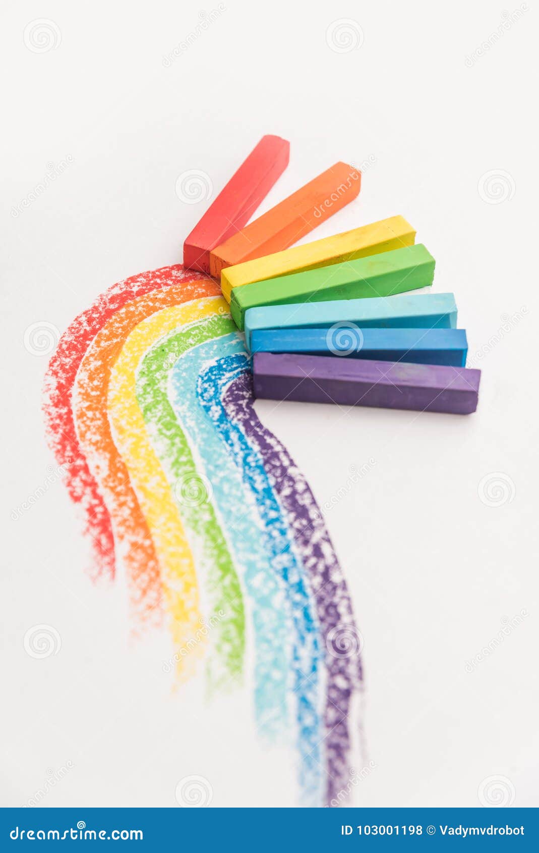 Rainbow Gradient Made of Pastel Crayon Chalks Over the Colorful Stock ...
