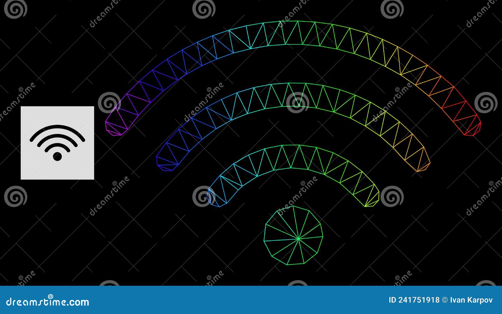 Spectrum Gradient Polygonal Network Wi-Fi Source Icon Stock Vector ...