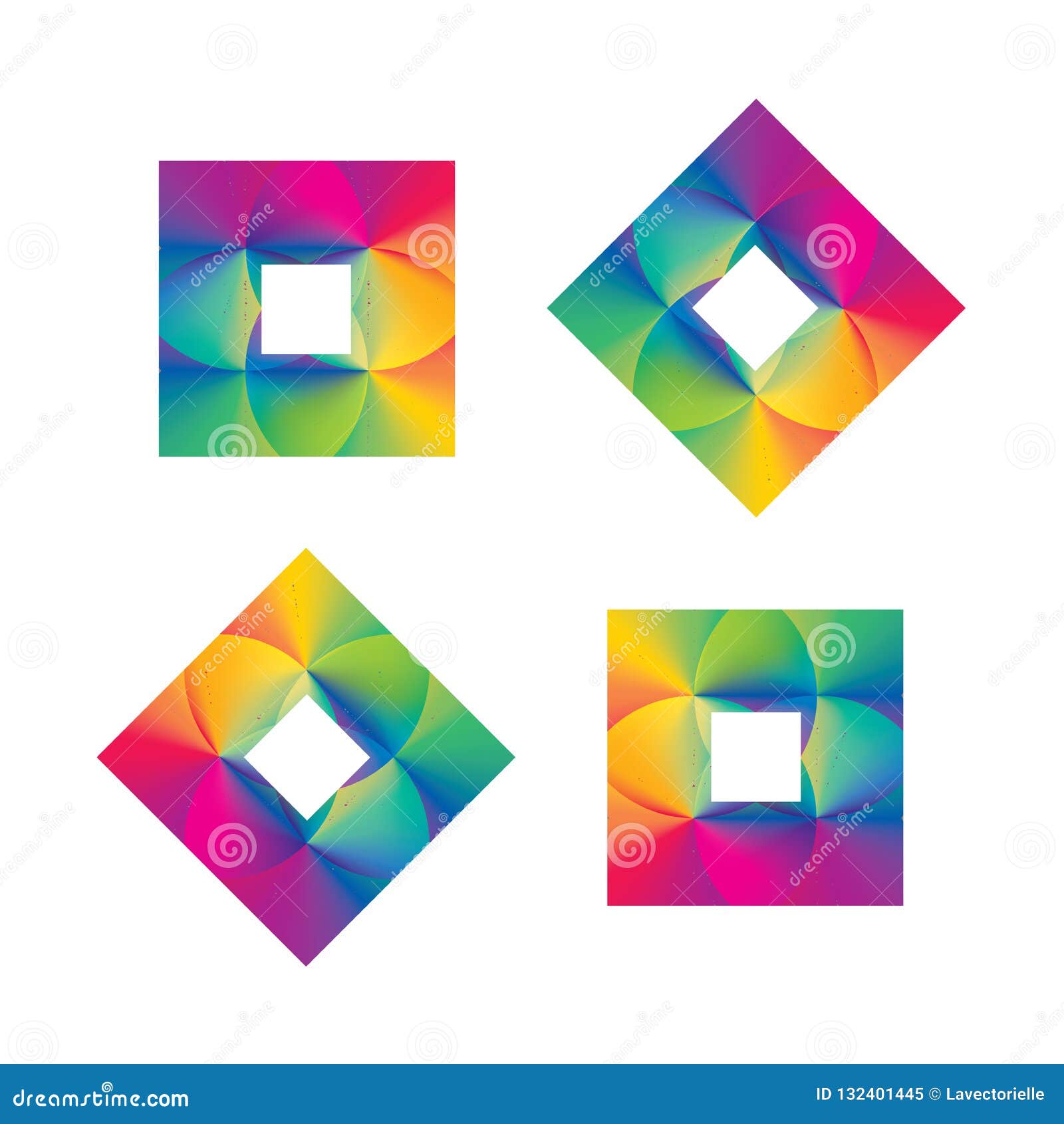 Rainbow gradient squares stock vector. Illustration of radial - 132401445