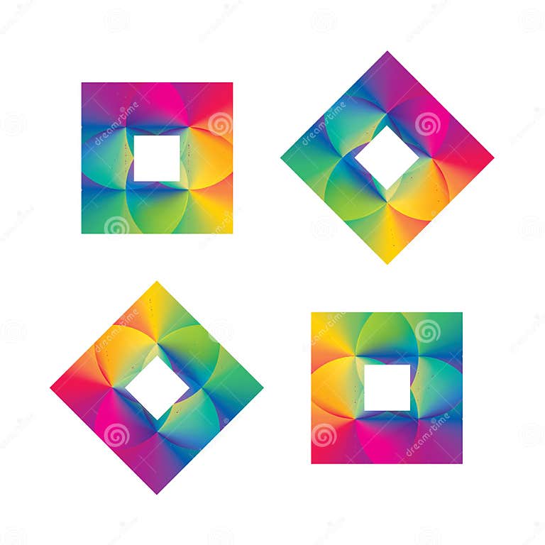 Rainbow gradient squares stock vector. Illustration of radial - 132401445