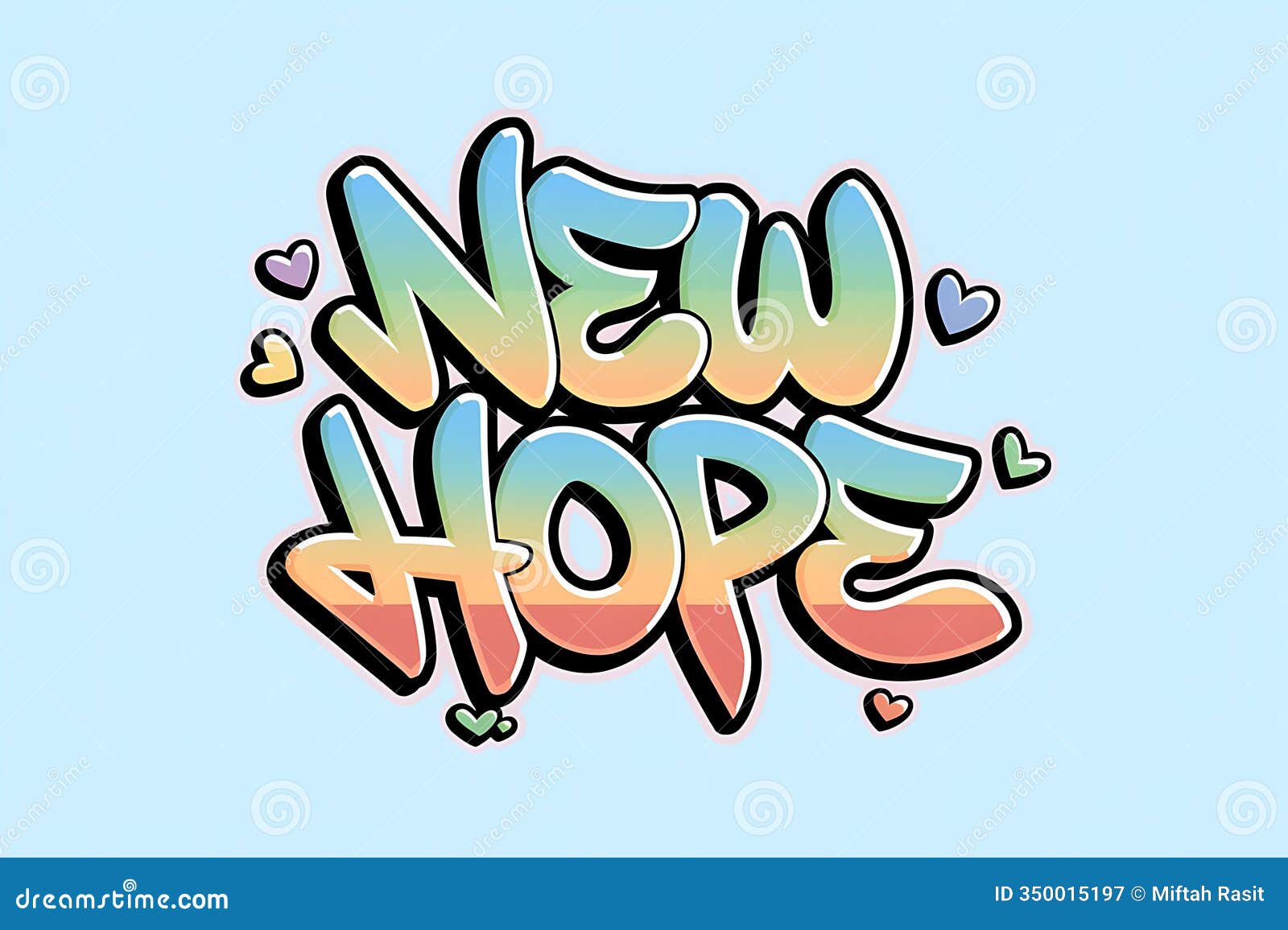 Rainbow Graffiti Style New Hope Text Art Design Stock Illustration ...