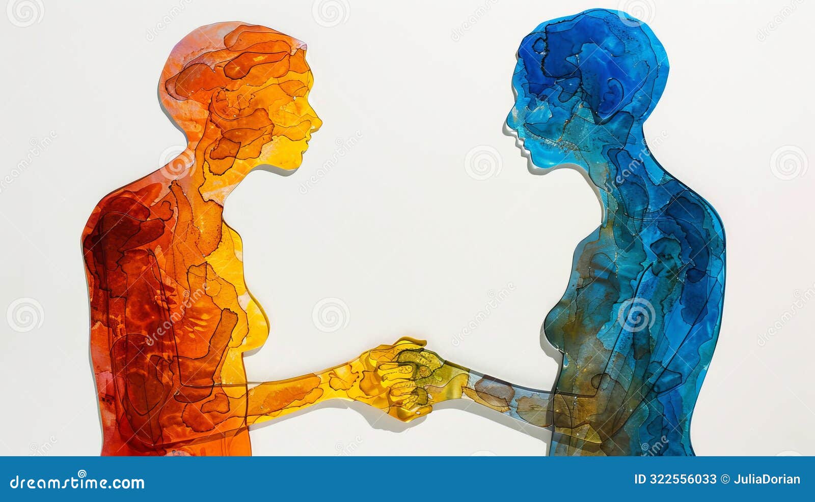 Rainbow and Grey Silhouettes Holding Hands on White Background in a ...