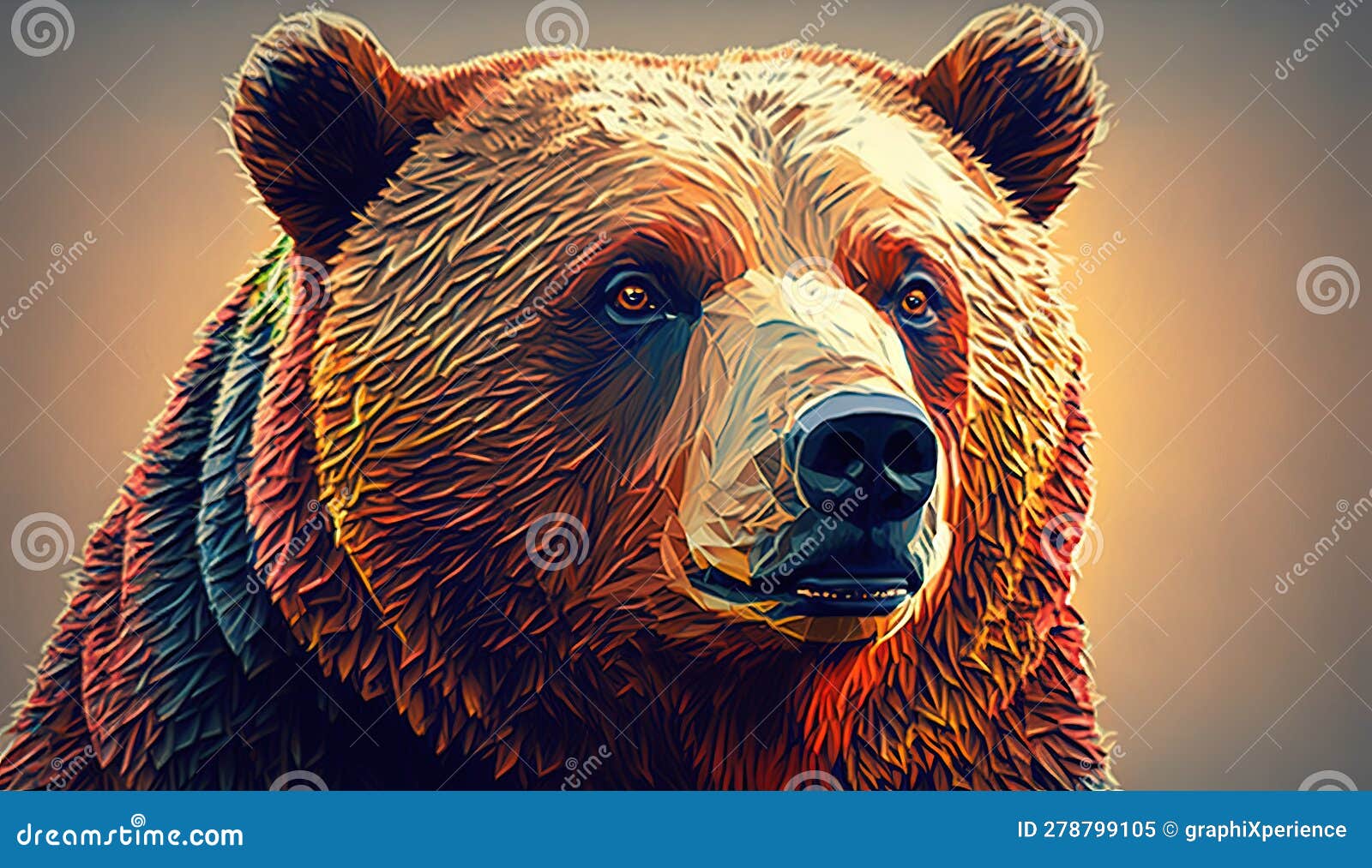 Abstract Grizzly Bear Head Symbol Cartoon Vector | CartoonDealer.com ...