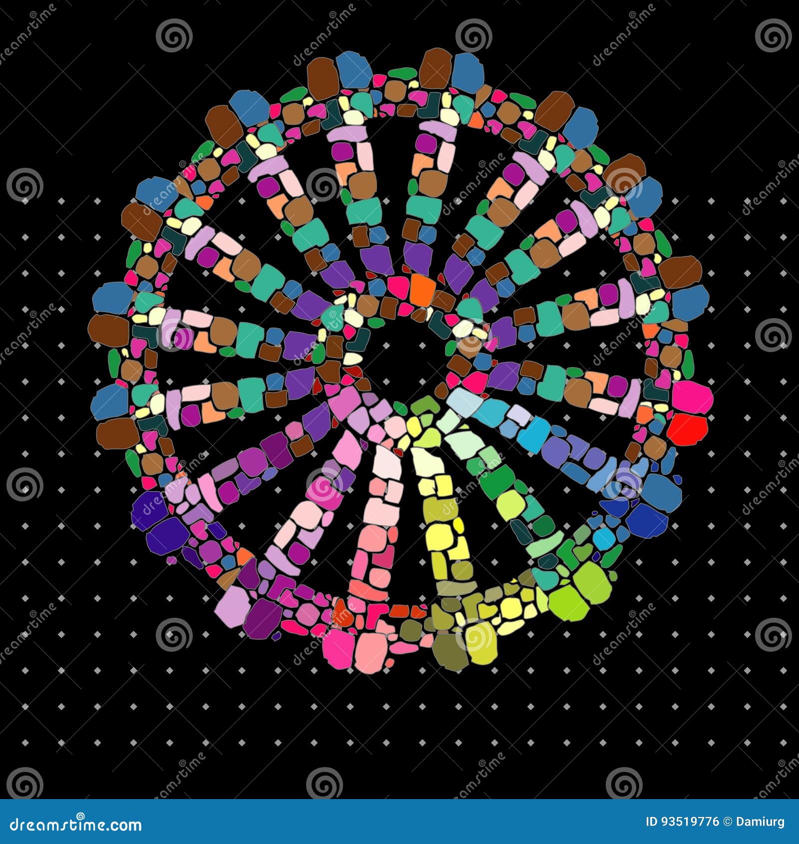 Rainbow Gypsy Wheel stock vector. Illustration of decorative - 93519776