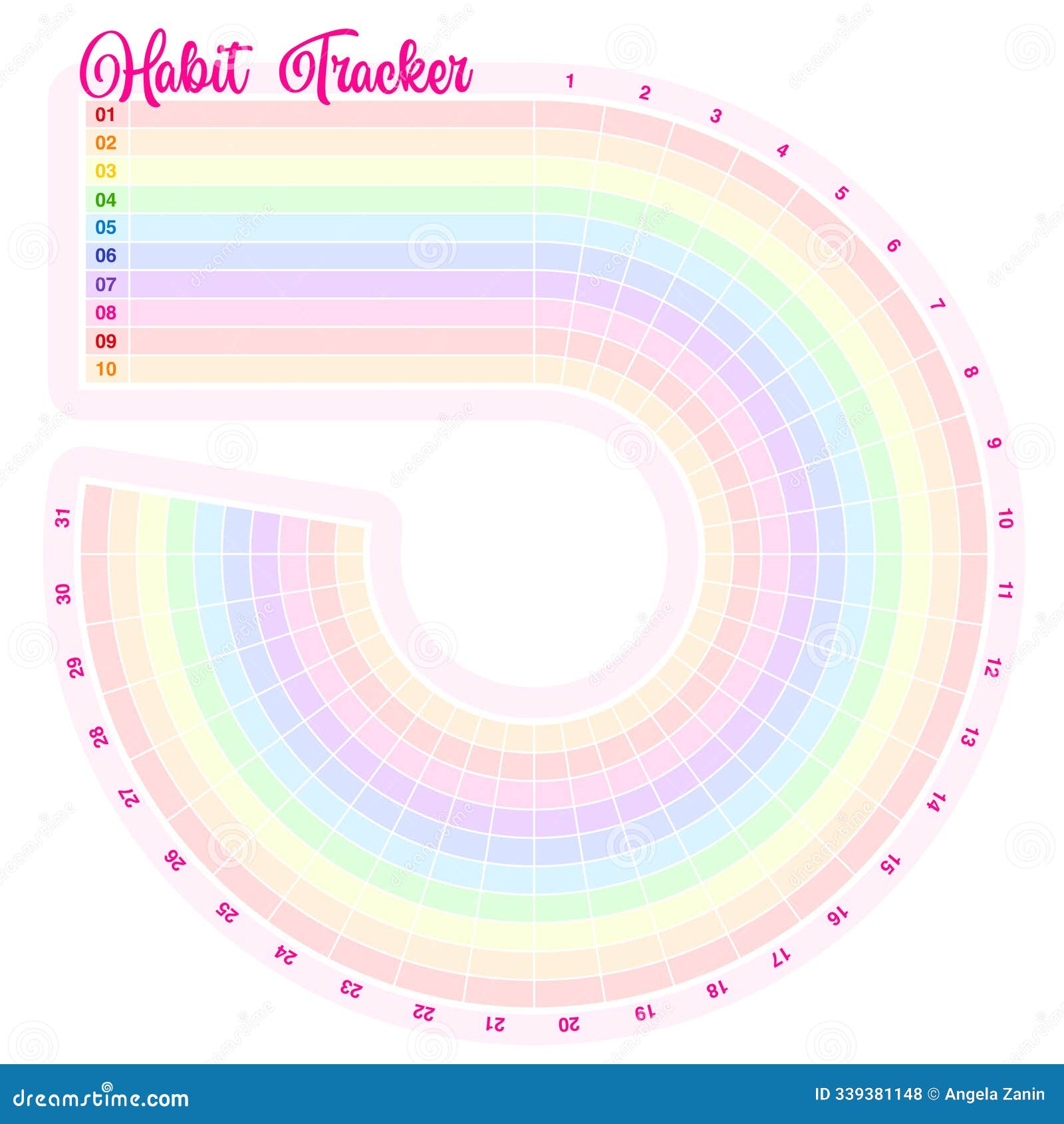 Habit Tracker. Beauty Habit Tracker Template For Planner. 7 Page ...