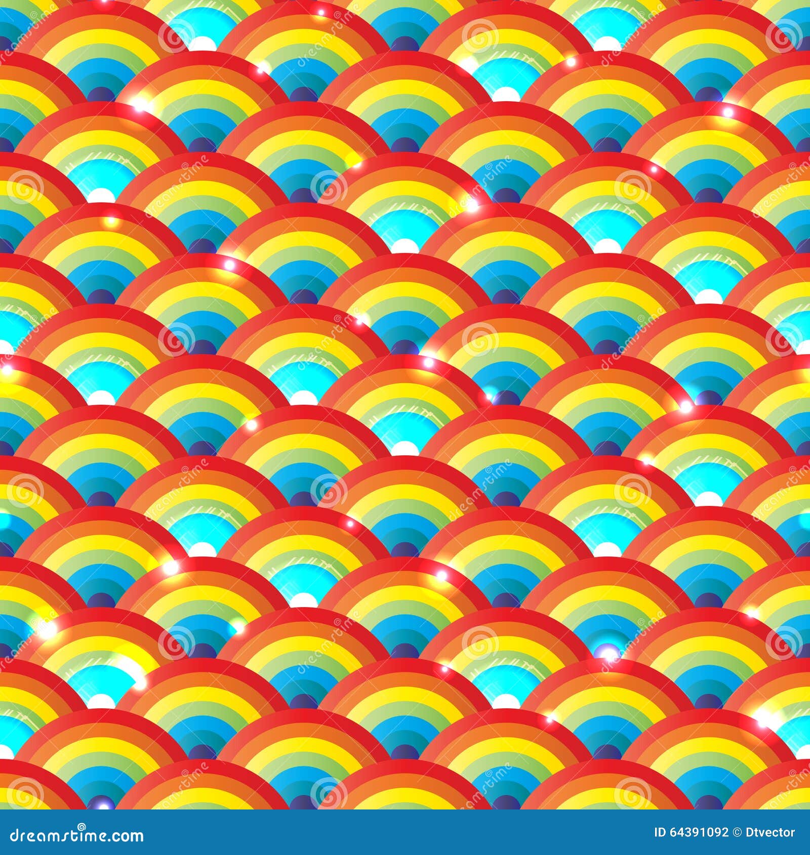 Rainbow Half Circle Bright Hidden Seamless Pattern Stock Vector ...