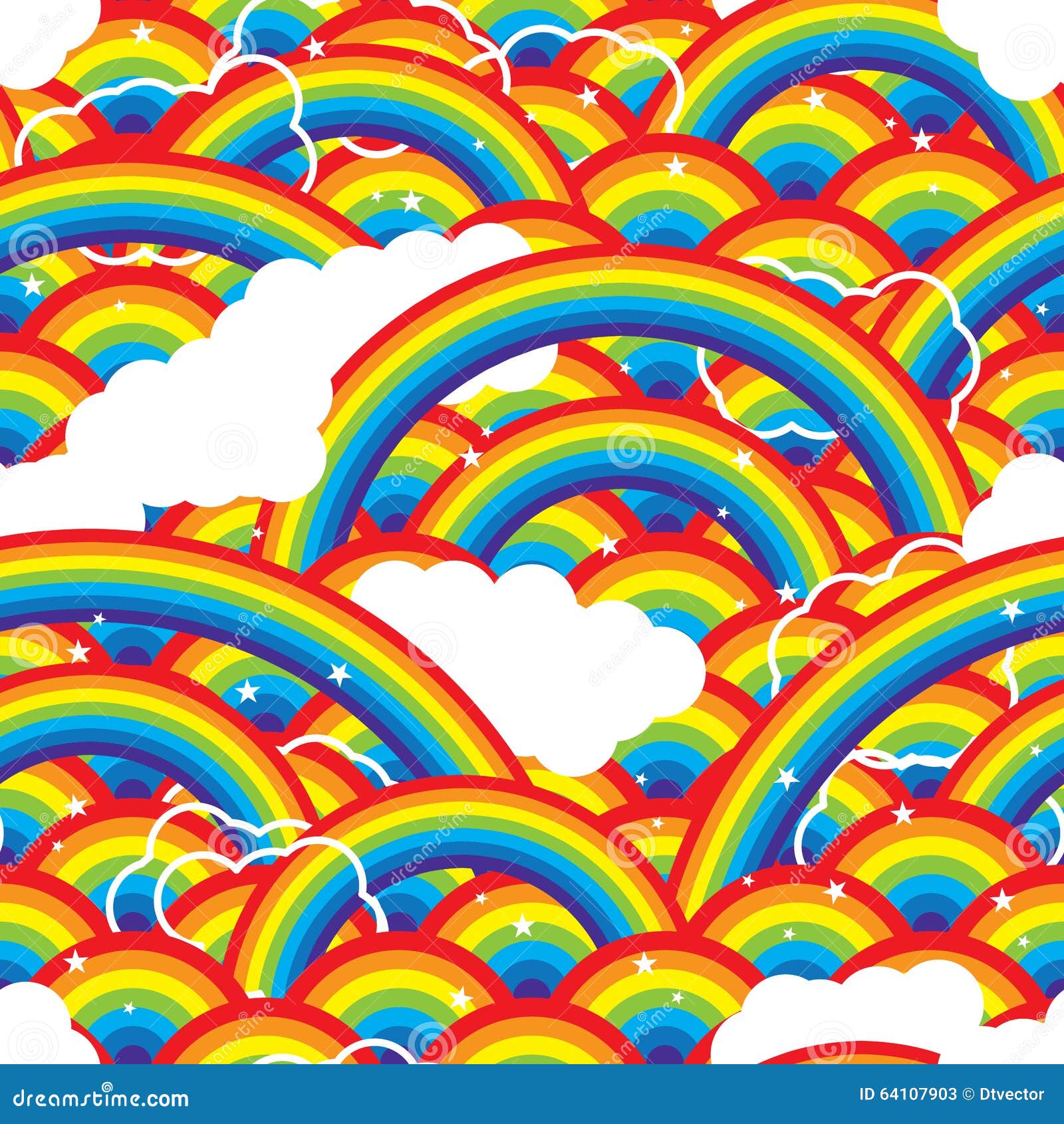 Rainbow Half Line Bright Seamless Pattern Vector Illustration ...
