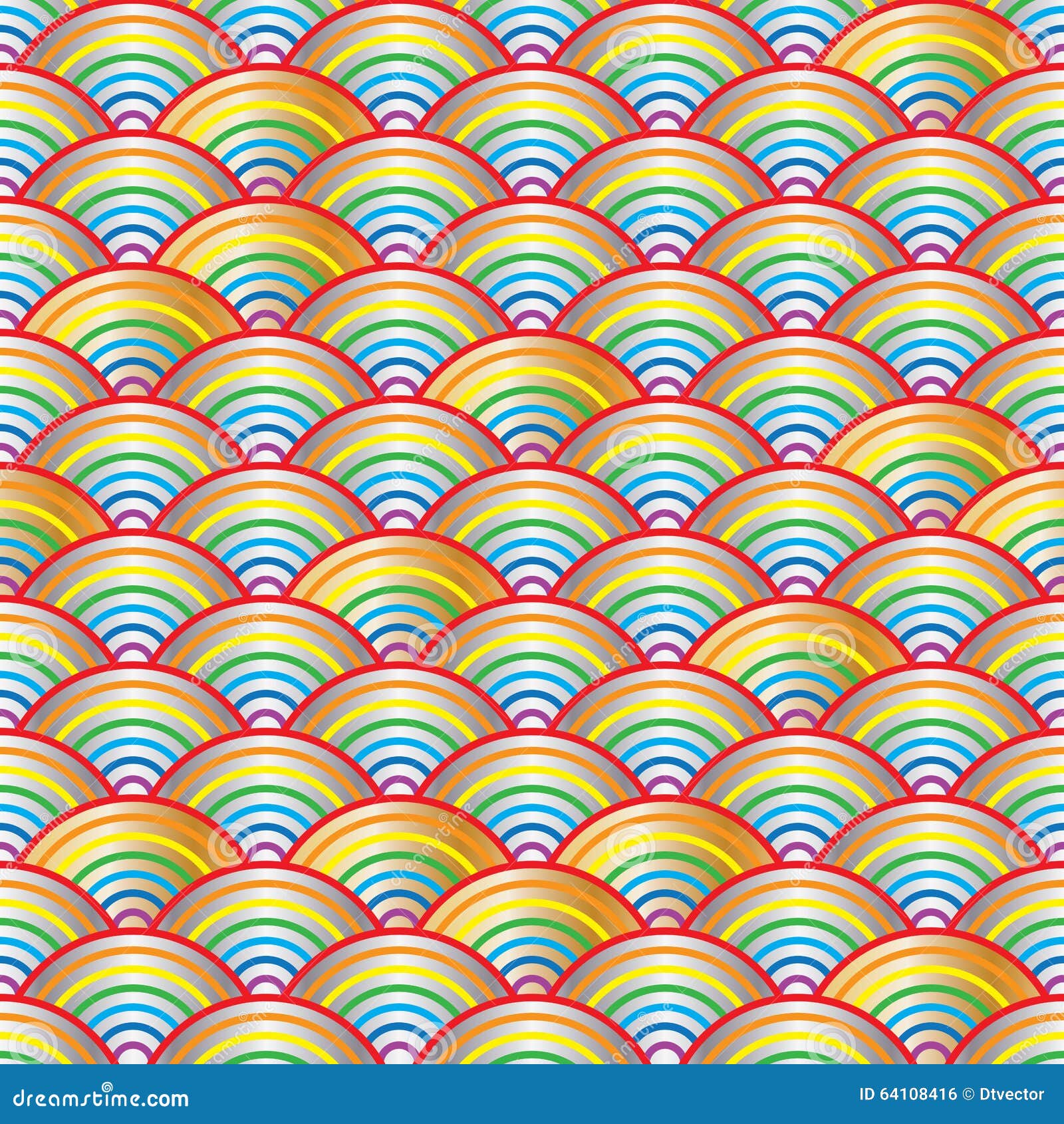 Rainbow Half Line Bright Seamless Pattern Stock Vector - Illustration ...