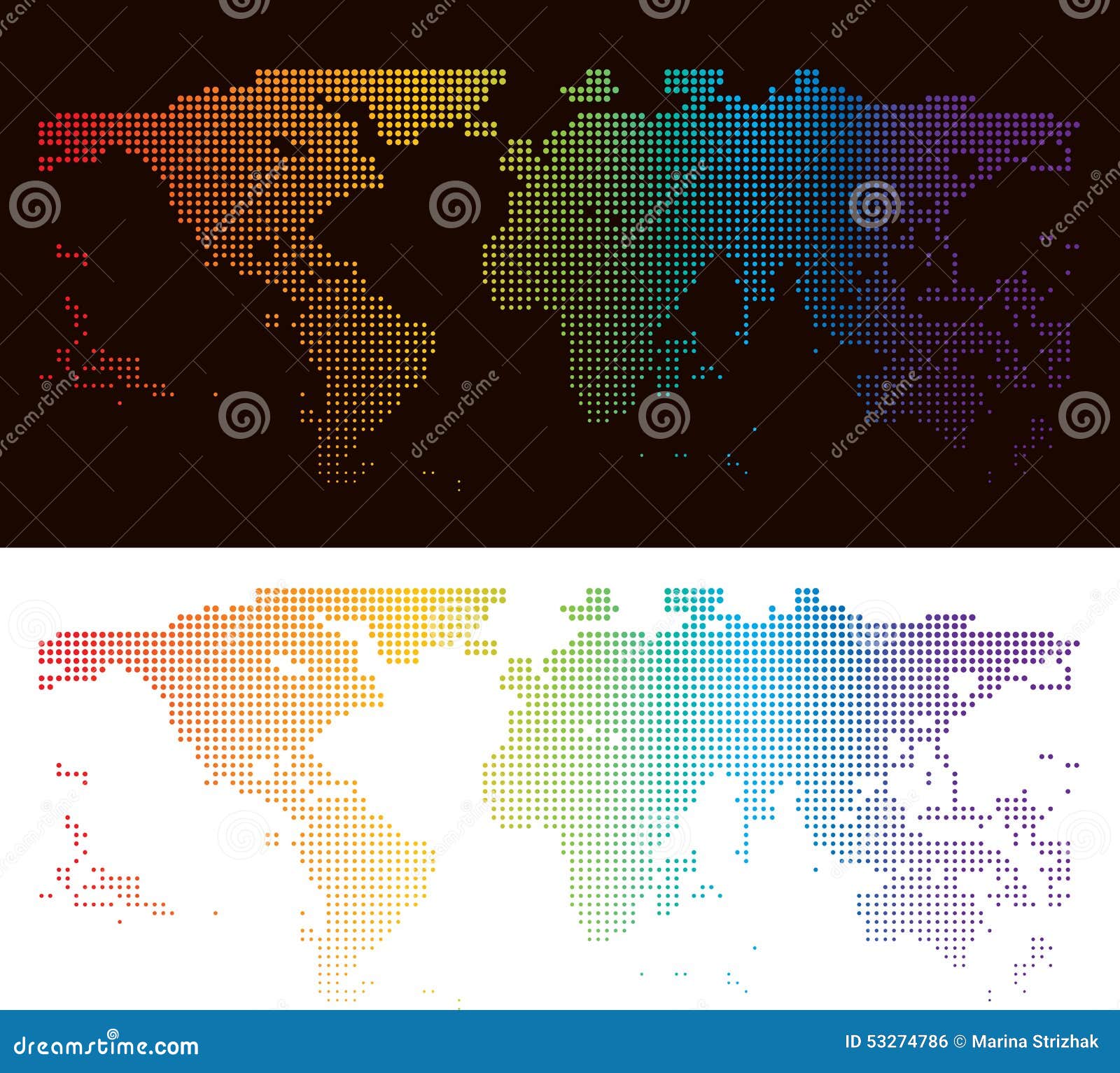 Halftone World Map. Monochrome Dotted World Map Vector Illustration ...