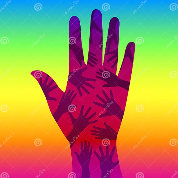 Rainbow hand stock vector. Illustration of colors, ethnic - 17041560