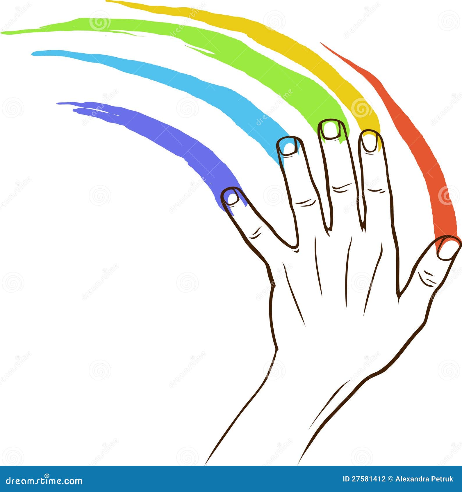 Rainbow hand stock vector. Illustration of idea, hand - 27581412