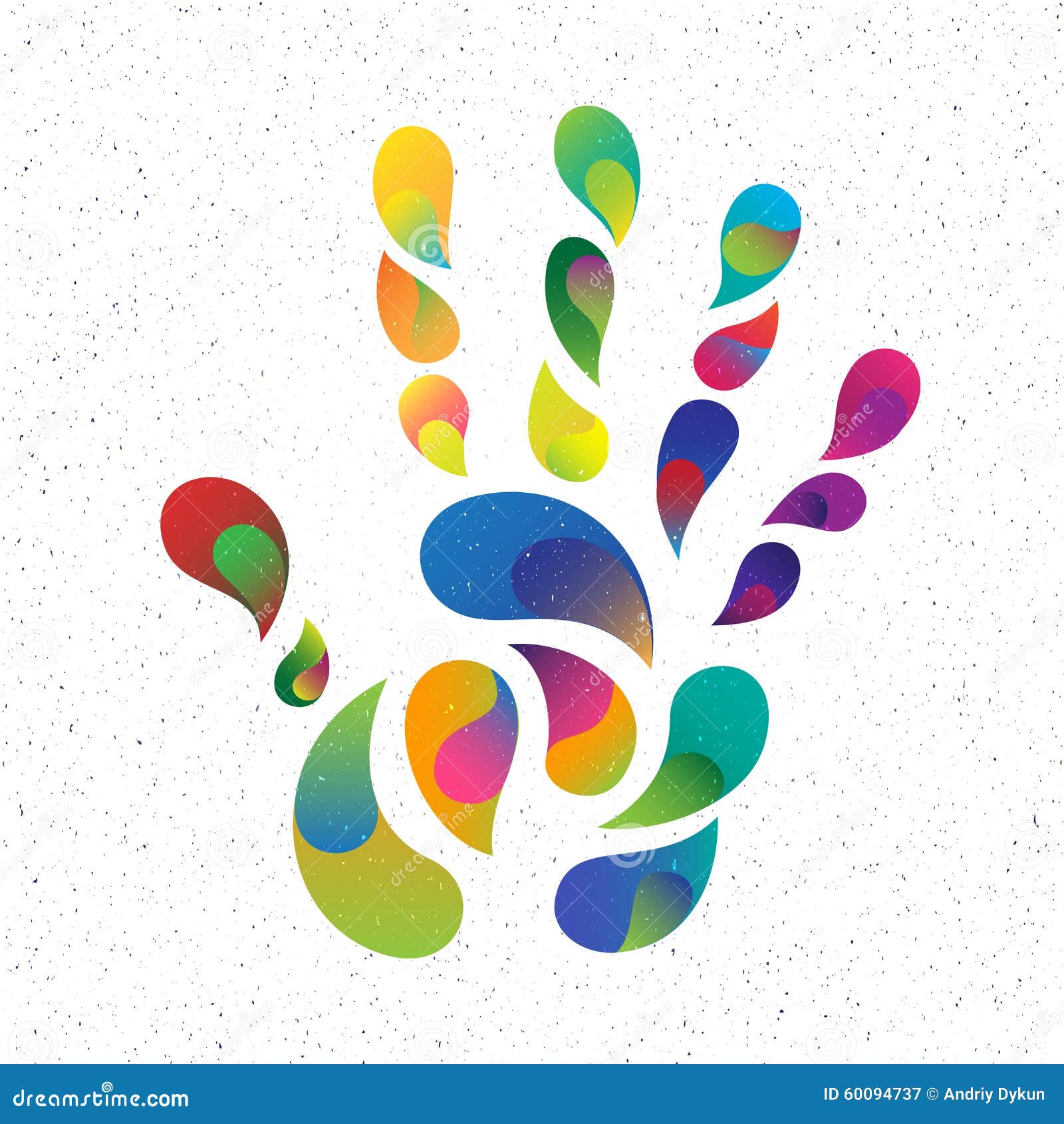 Rainbow hand print stock vector. Illustration of track - 60094737