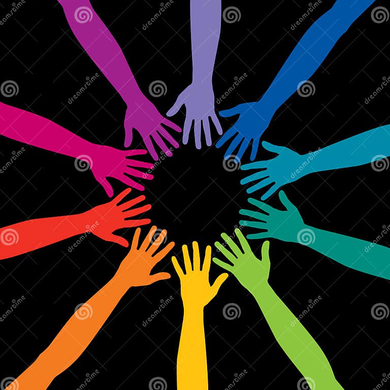 Rainbow hands stock vector. Illustration of arms, purple - 8283364