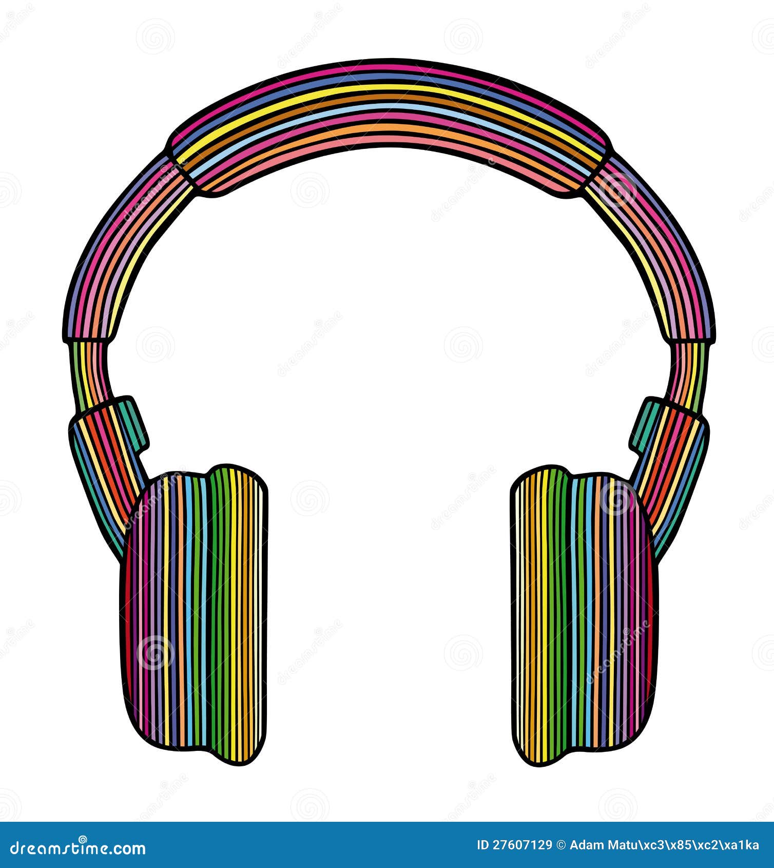 Rainbow headphones stock vector. Illustration of sign - 27607129