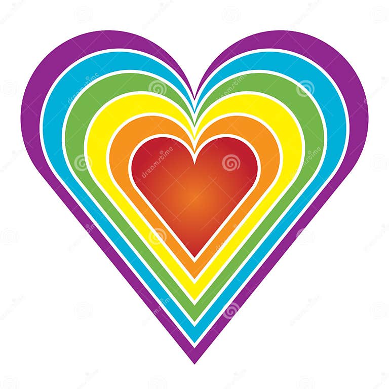 Rainbow heart stock vector. Illustration of design, cards - 18168553