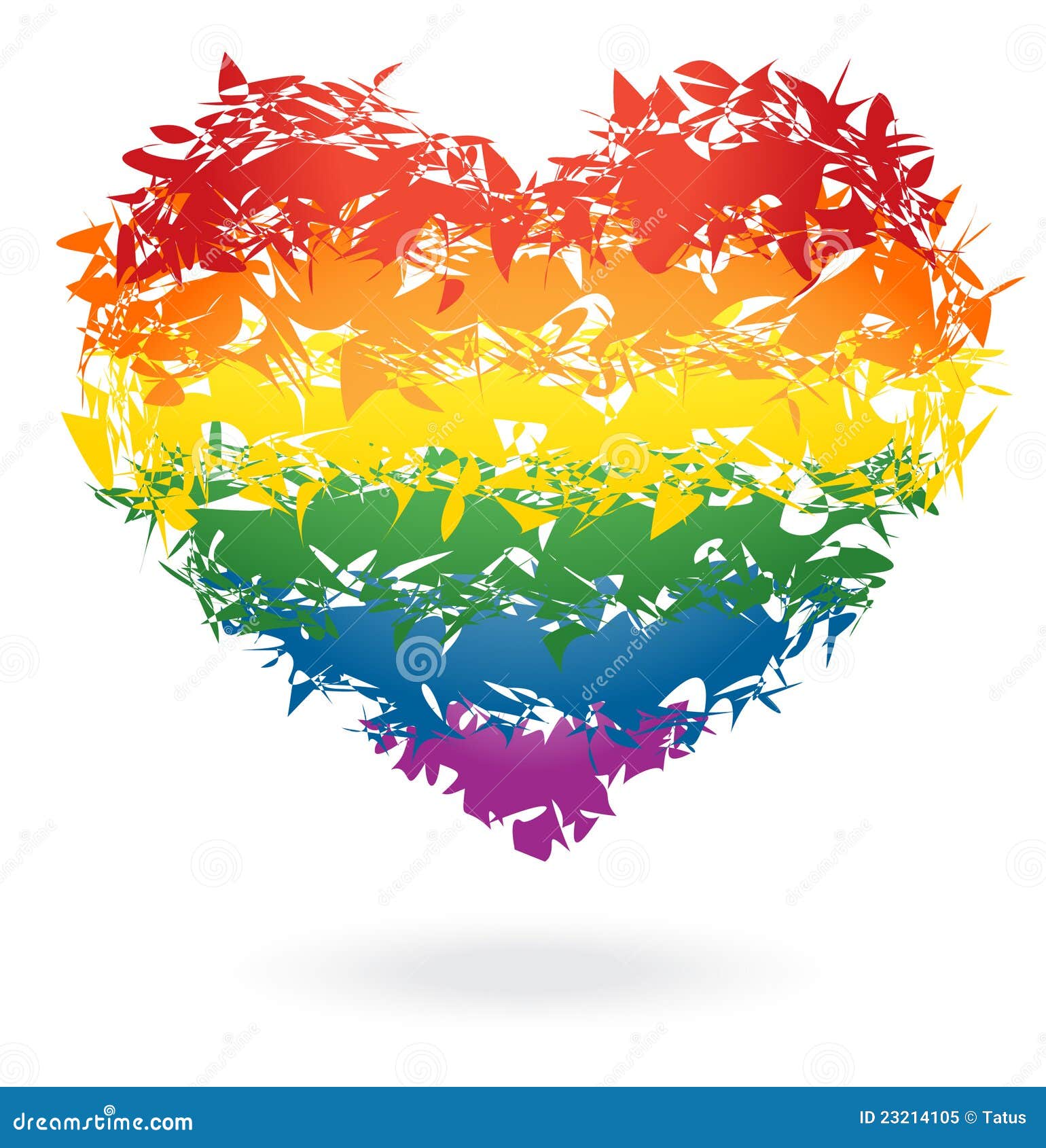Rainbow heart stock vector. Illustration of oblique, button - 23214105
