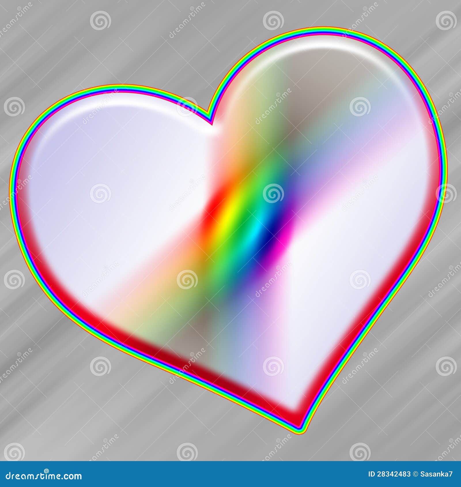Rainbow heart stock illustration. Illustration of multi - 28342483