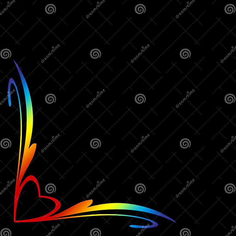 Rainbow Heart Border stock illustration. Illustration of heartshapes ...