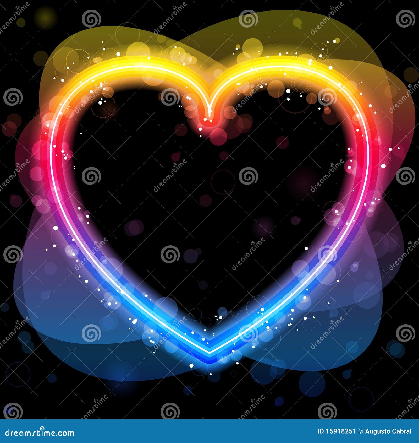 Rainbow Heart Border with Sparkles Stock Vector - Illustration of flare ...