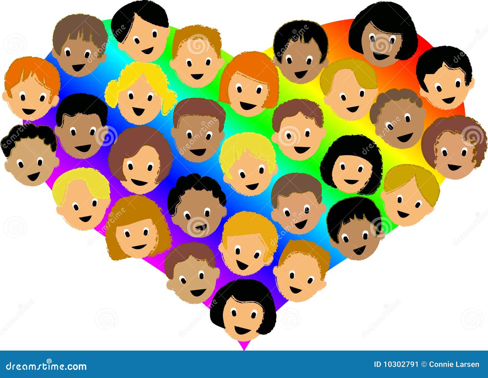 Rainbow Heart Children/ai stock vector. Illustration of drawings - 10302791