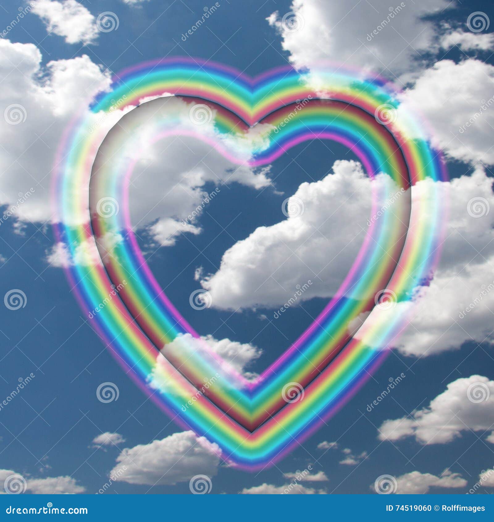 Rainbow Heart stock illustration. Illustration of design - 74519060