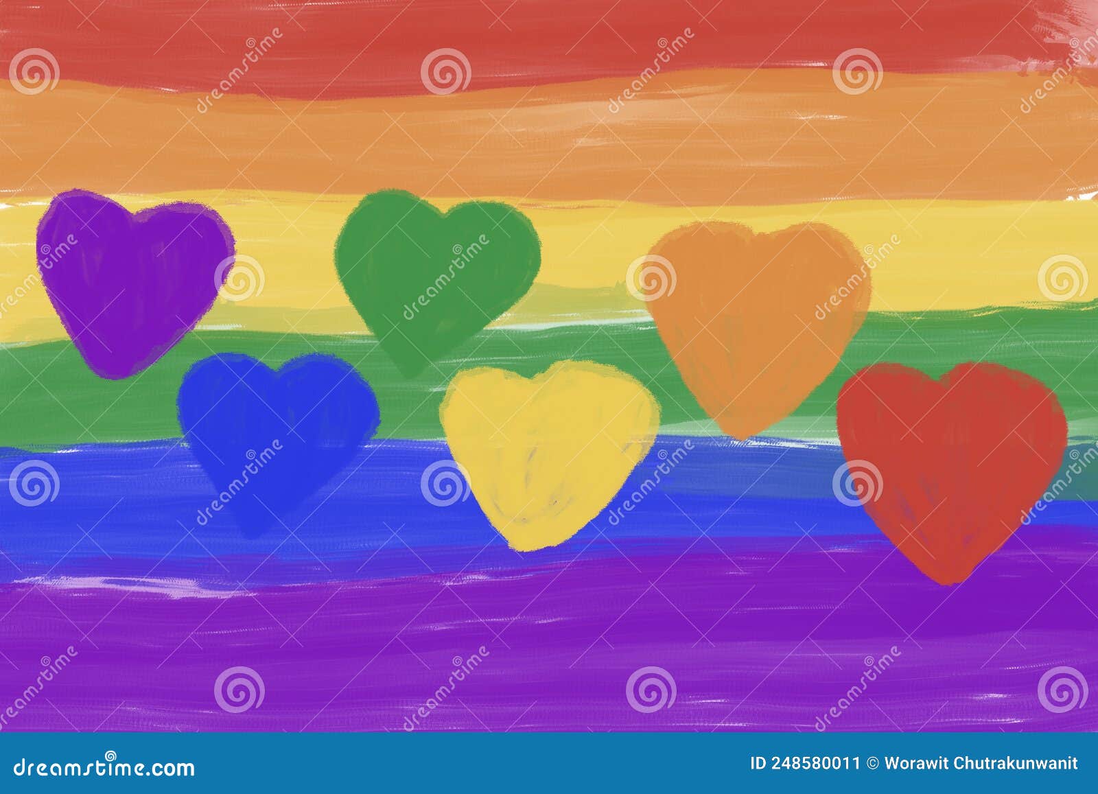 Rainbow Heart Drawing Lgbt Pride Month Concept Lgbtq Love Symbol