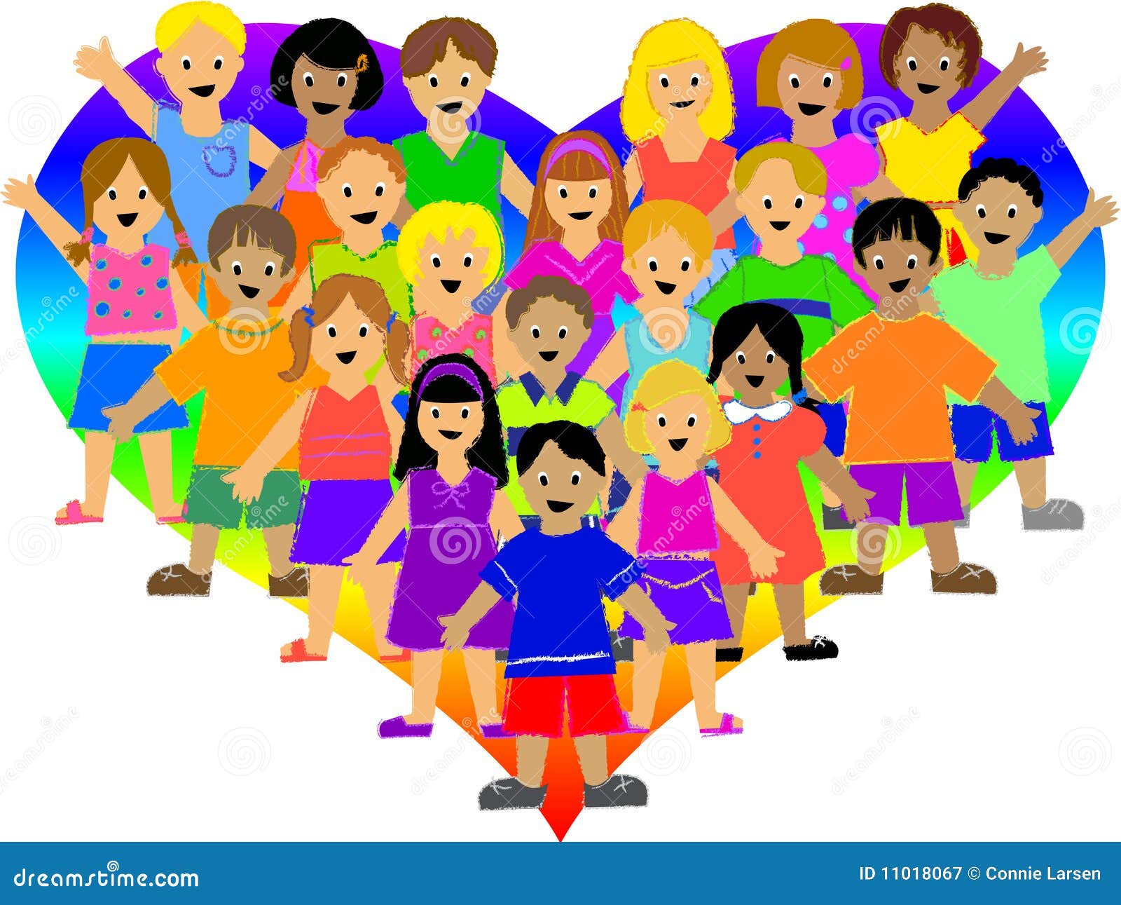 Rainbow Heart Kids/eps stock vector. Illustration of drawing - 11018067