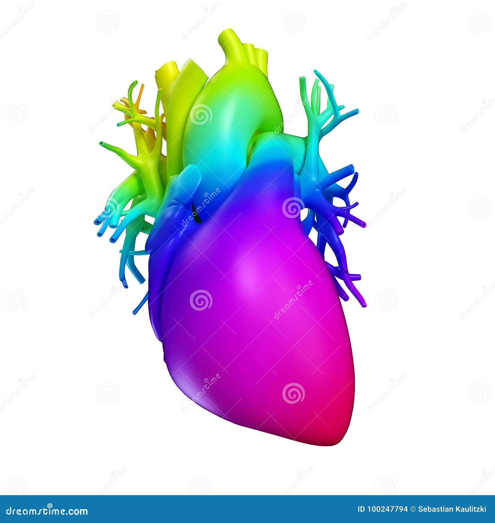 A rainbow heart stock illustration. Illustration of medically - 100247794