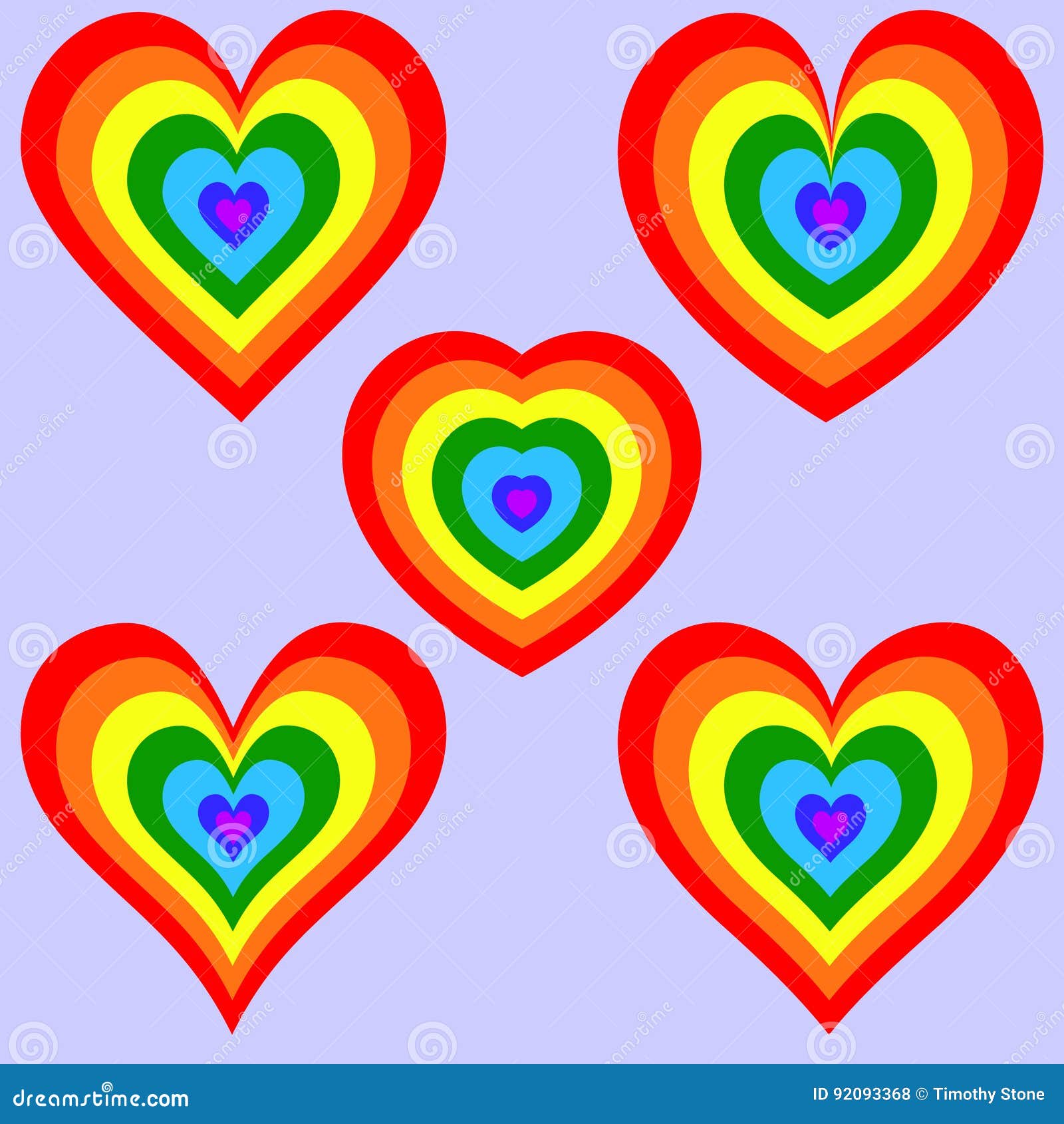 Rainbow Heart set stock vector. Illustration of love - 92093368