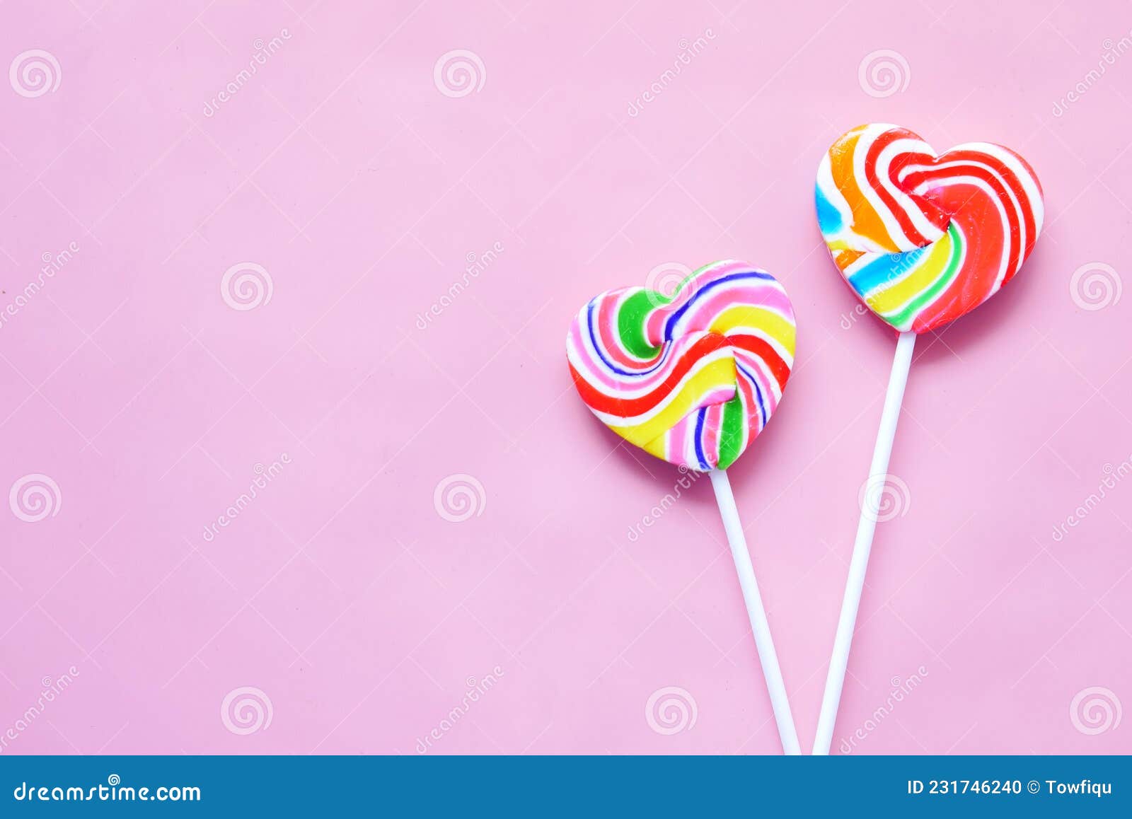 Rainbow Heart Shape Candy on Pink Stock Photo - Image of color, dessert ...