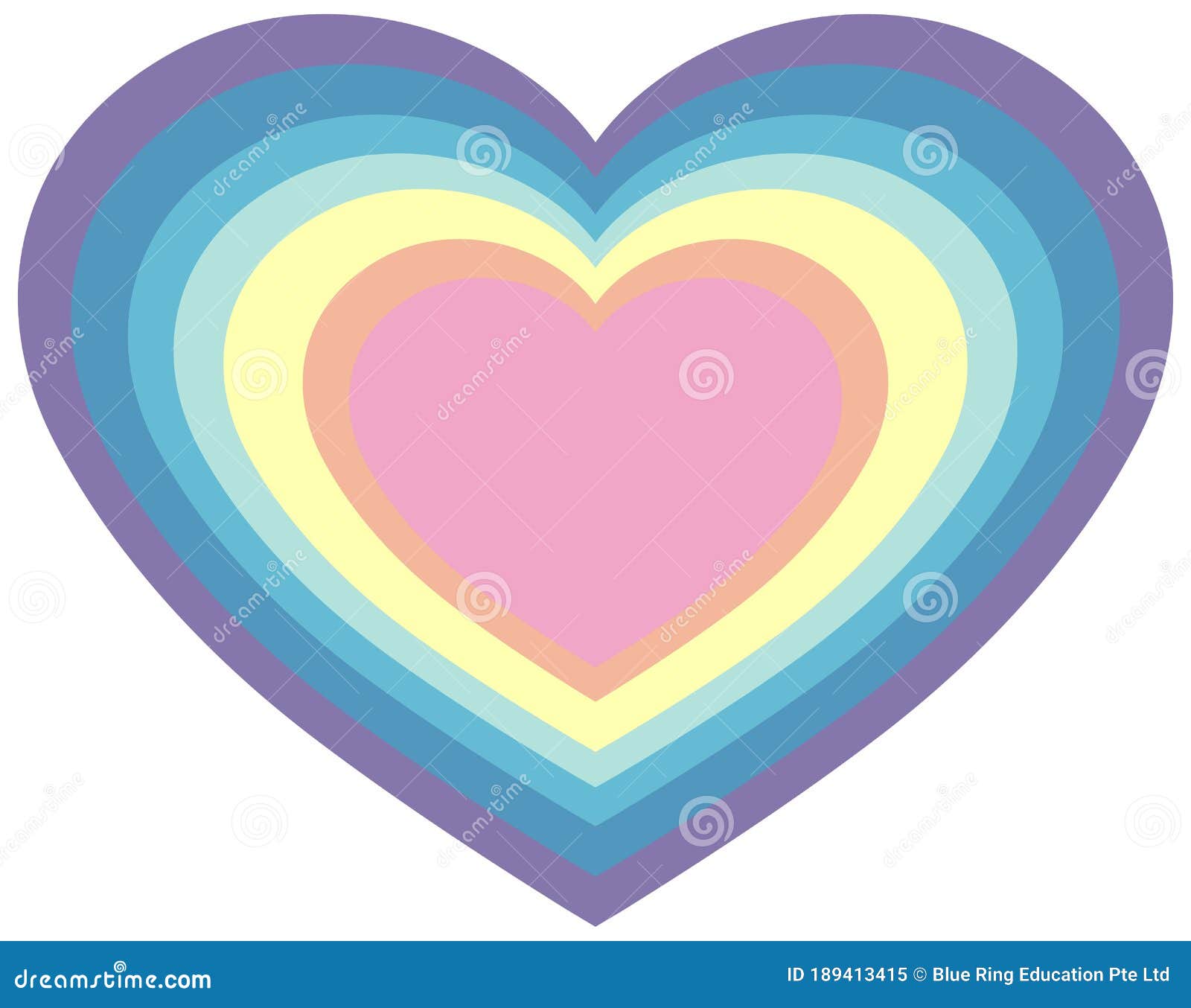 Rainbow in Heart Shape in Pastel Color Template Stock Vector ...