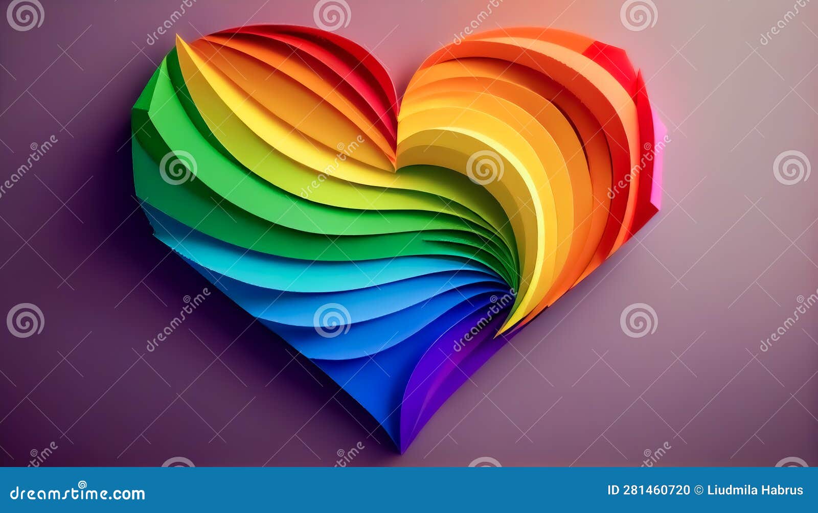 Rainbow Heart Shape Symbol Made. Generative AI Stock Illustration - Illustration of heart, party ...